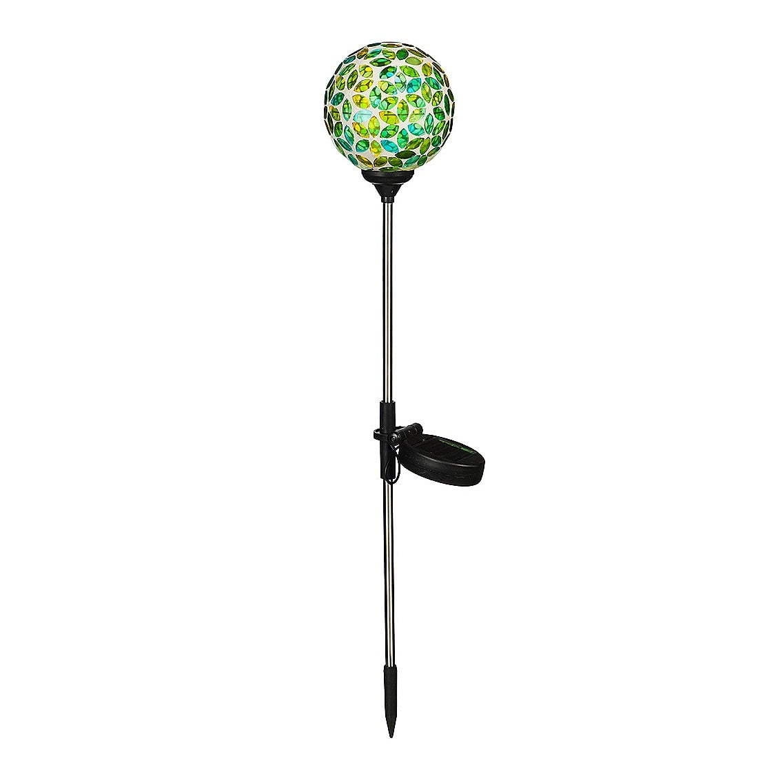 Evergreen 22"H Mosaic Globes Solar Garden Stakes Green & Blue - Walmart.com