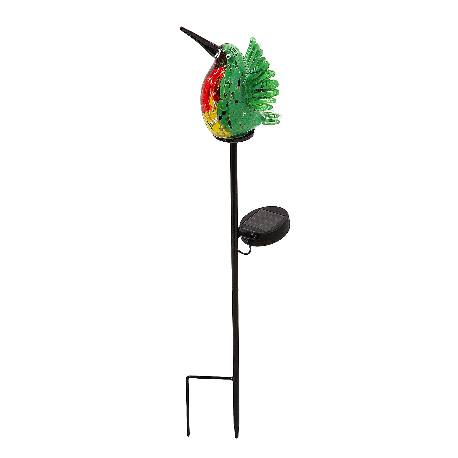 Evergreen 23"H Solar Art Glass Garden Stake, Hummingbird Garden and ...