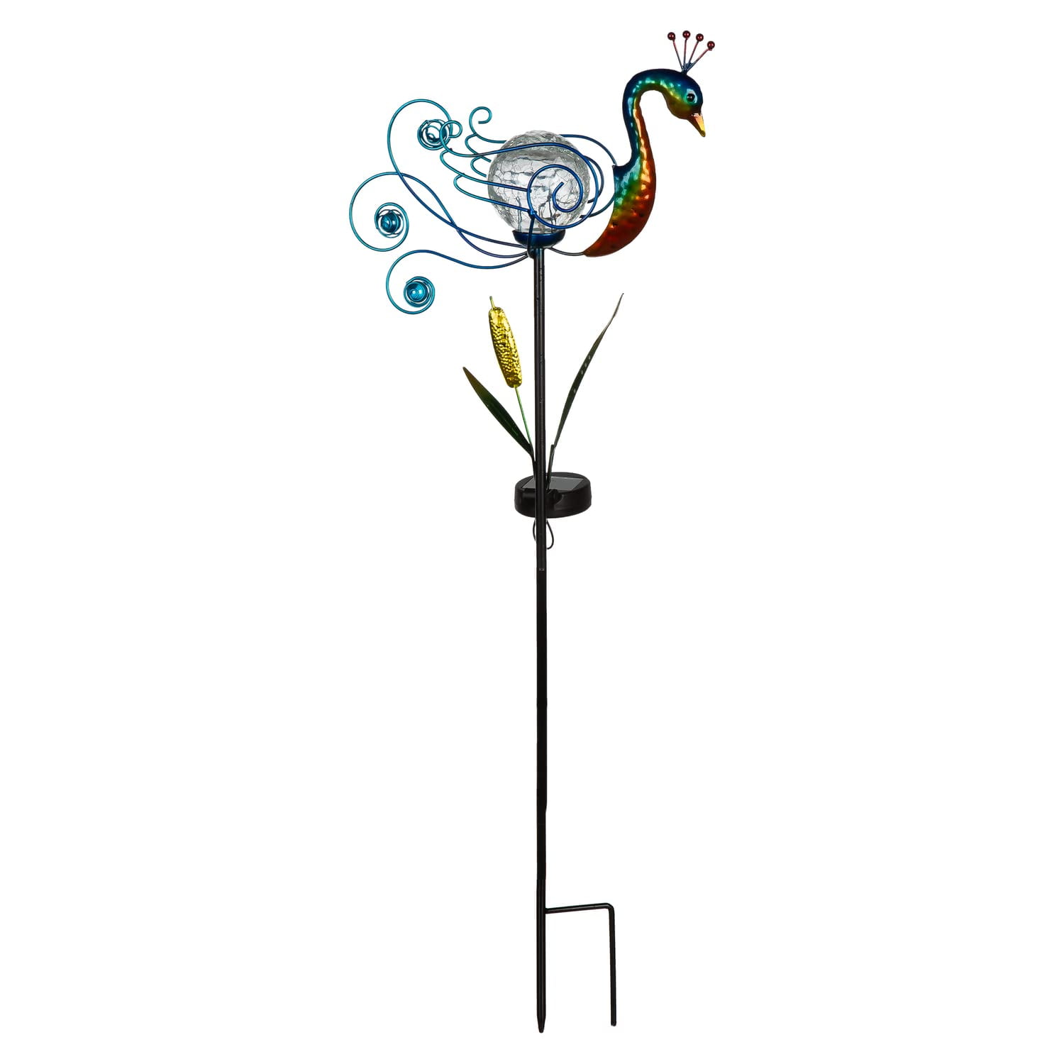 Evergreen Solar Color Changing Peacock Garden Stake - Walmart.com
