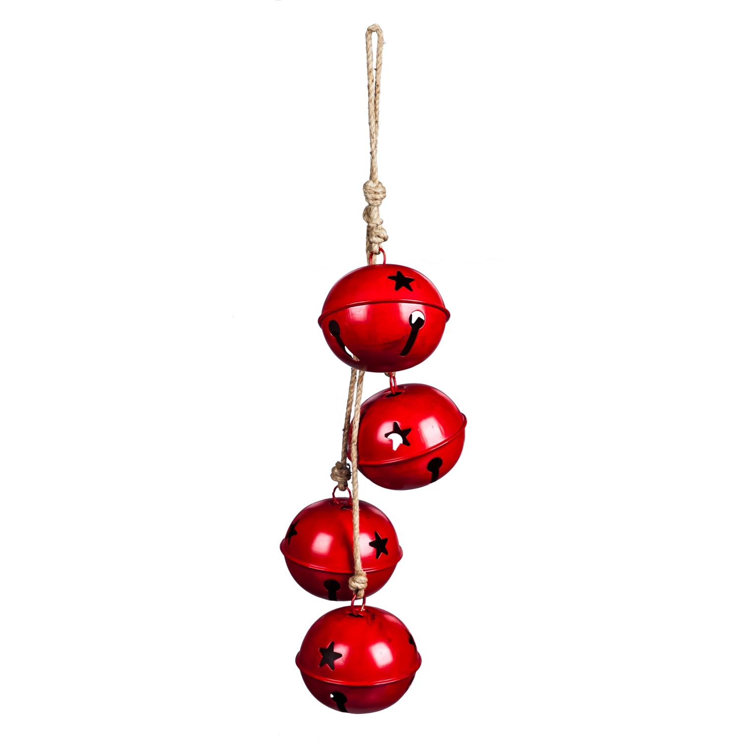 Evergreen 33 in. Oversized Red Jingle Believe Metal Bell Chime ...