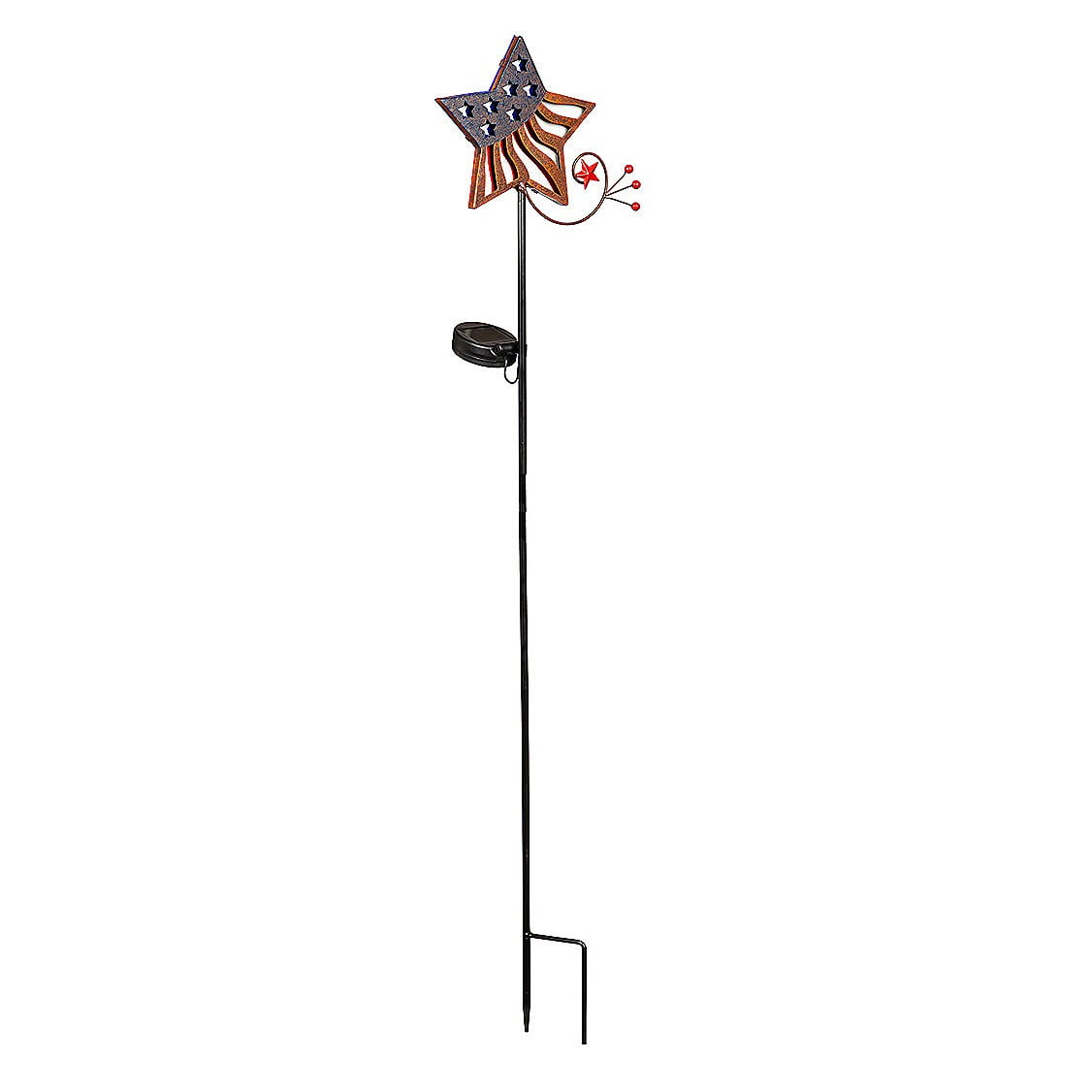 Evergreen 36"H Solar Garden Stake, Americana Star- Fade and Weather ...