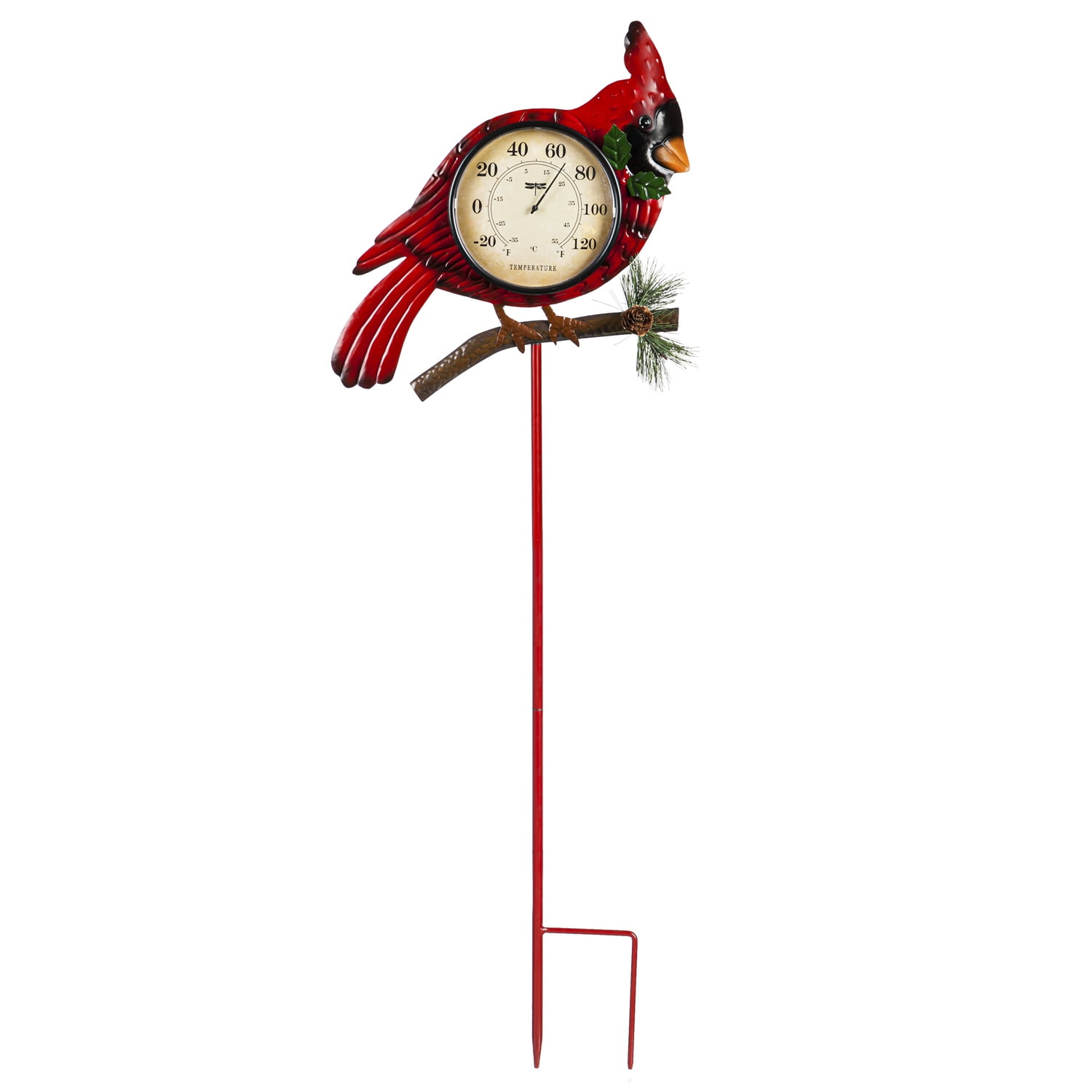Evergreen 36"H Winter Cardinal Thermometer- Fade and Weather Resistant ...