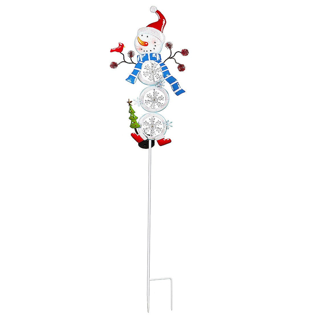 Evergreen 38"H Color Changing Stacked Snowman Solar Garden Stake ...