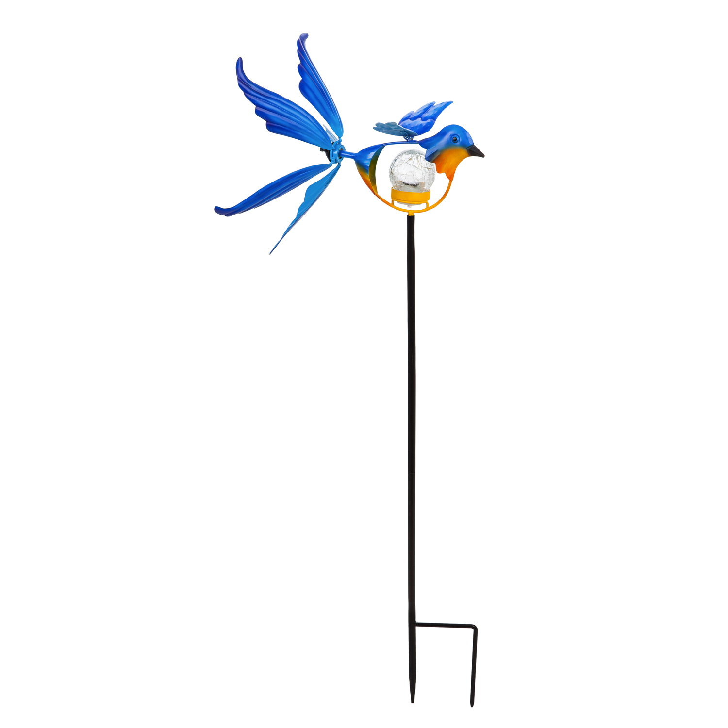 Evergreen 38"H Solar Blue Bird Staked Wind Spinner, 11''x 12'' x 38 ...