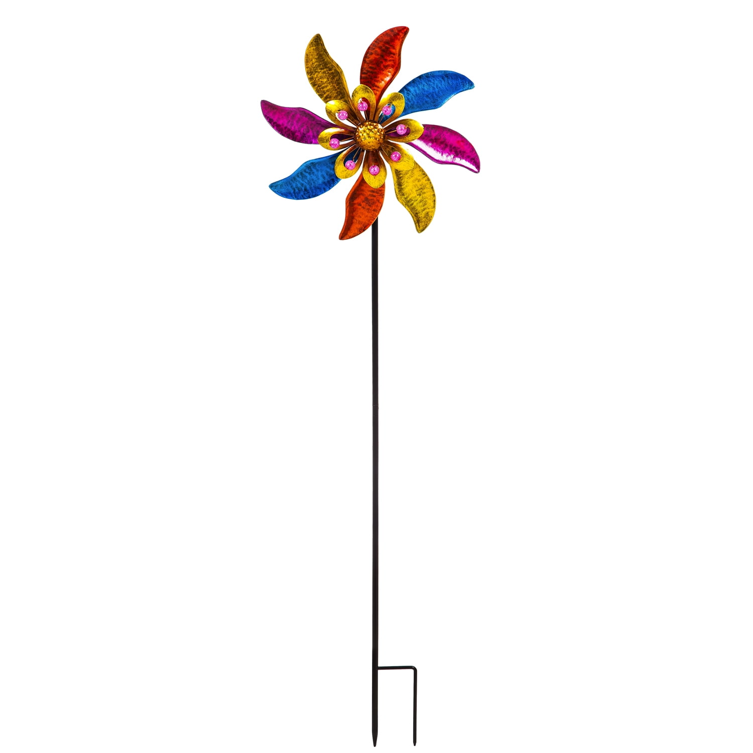 Evergreen 48"H Rainbow Windmill Wind Spinner Stake, 2 ASST., 3.9'' x 15 ...
