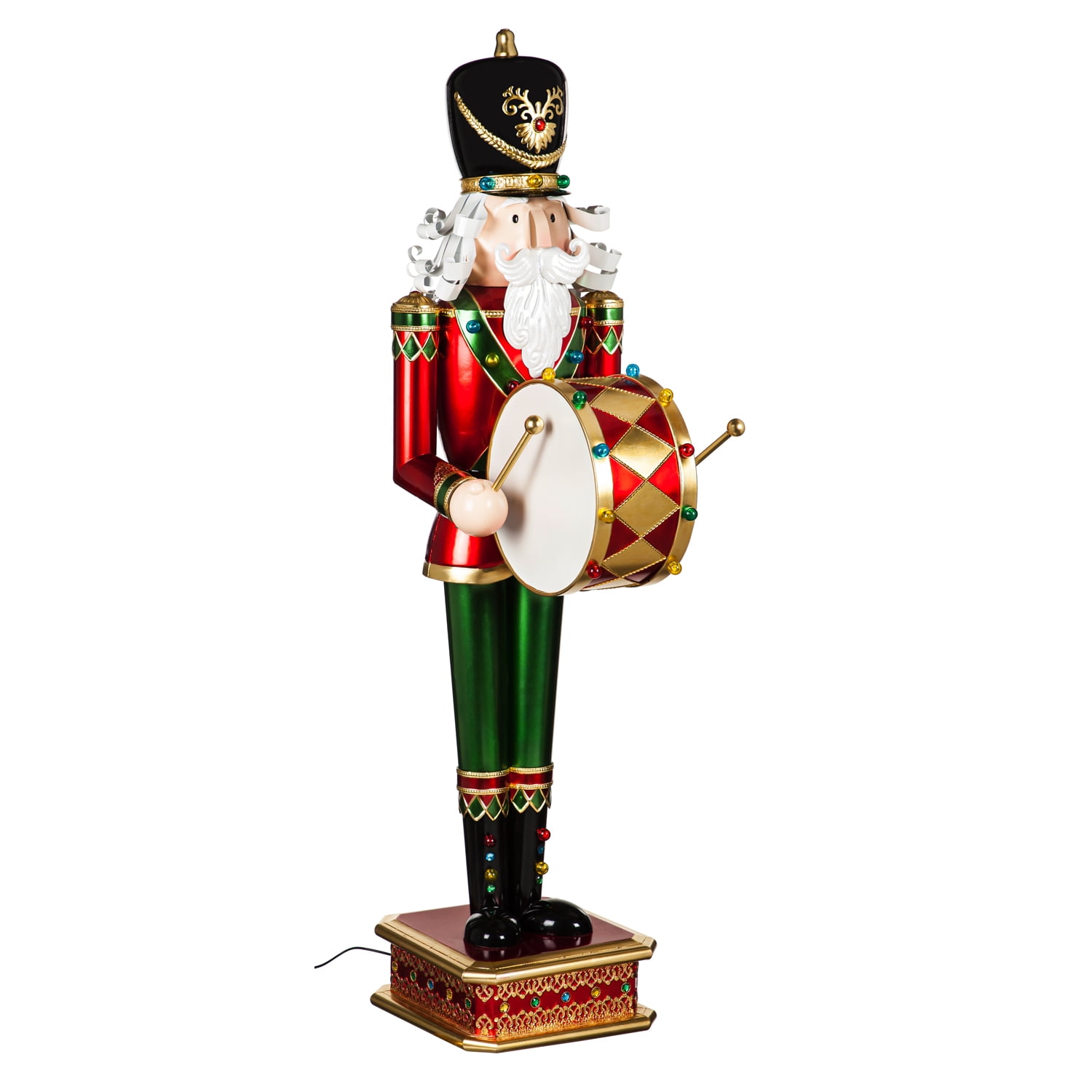 Evergreen 52"H Nutcracker Playing Drum w/Moving Hands and LED Lights ...