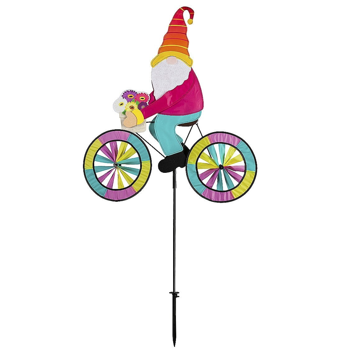 Evergreen 57 in. Spring Gnome Bicycle Wind Spinner - Walmart.com