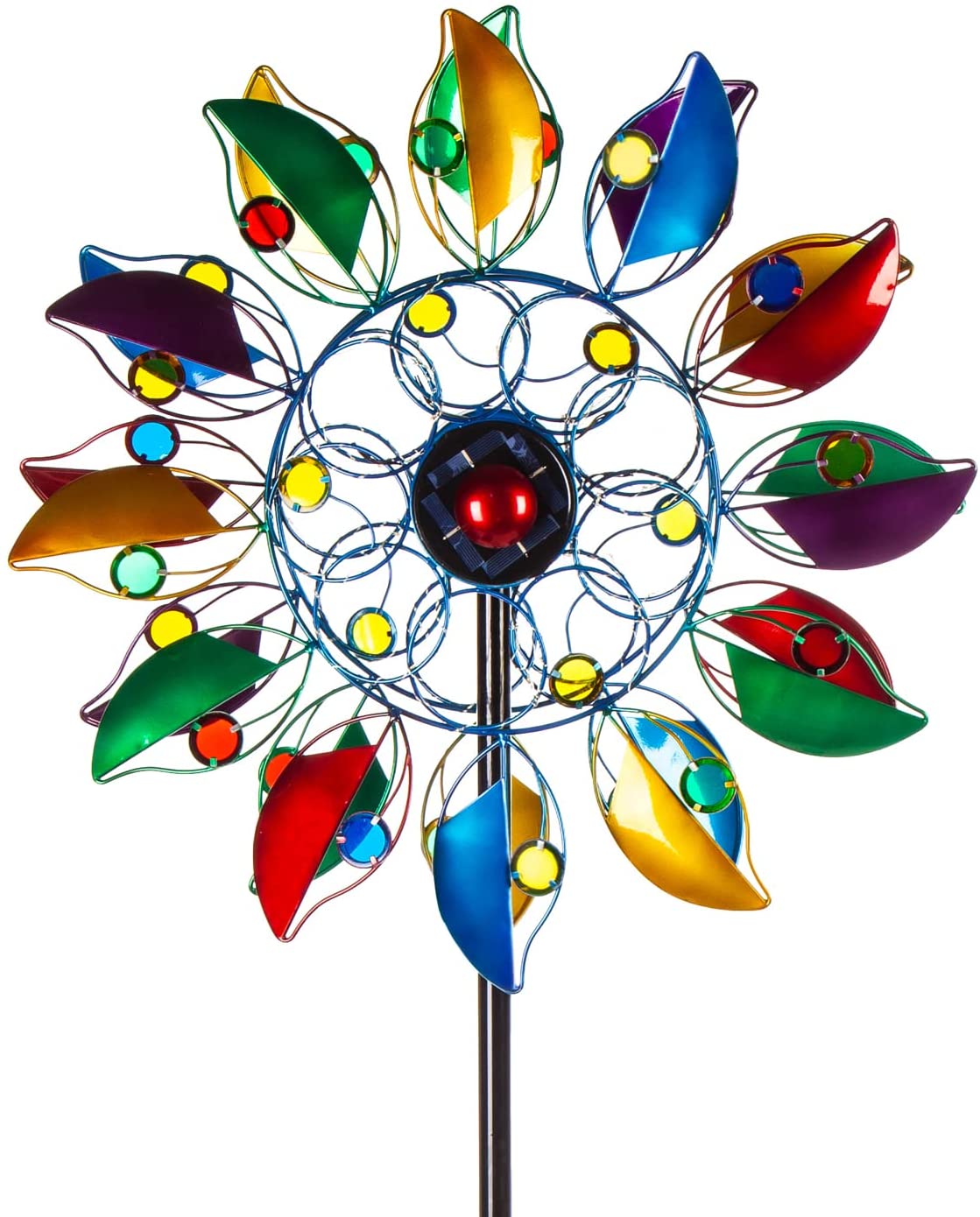 Evergreen 75"H Solar Wind Spinner, Radiant Jewel- Fade and Weather ...