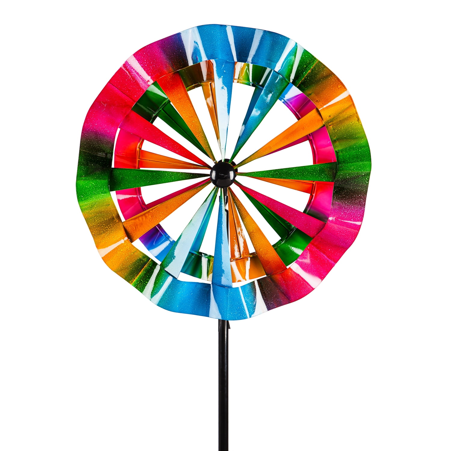 Evergreen 78"H Solar Wind Spinner, Carnival - Walmart.com