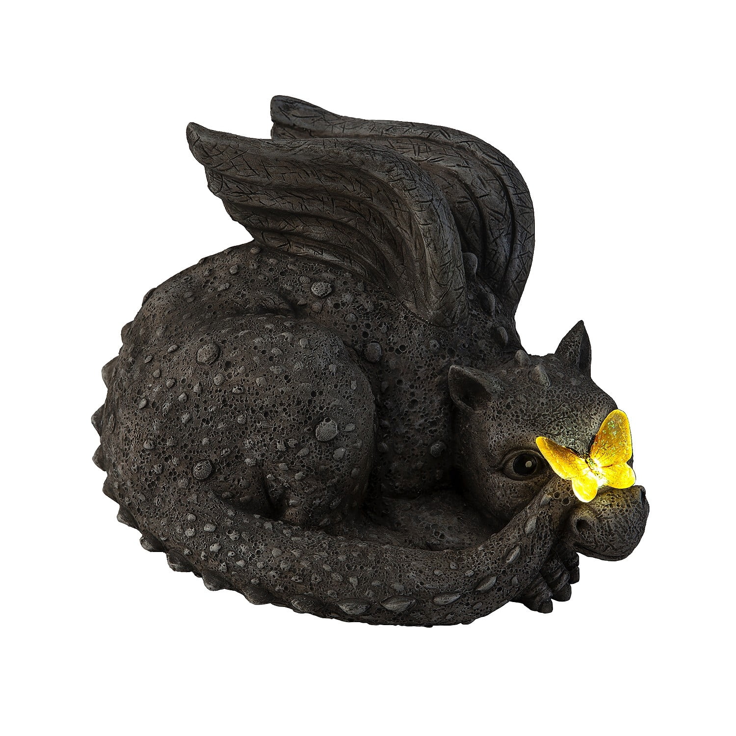 Evergreen 8"Solar Dragon Baby with Butterfly - Walmart.com