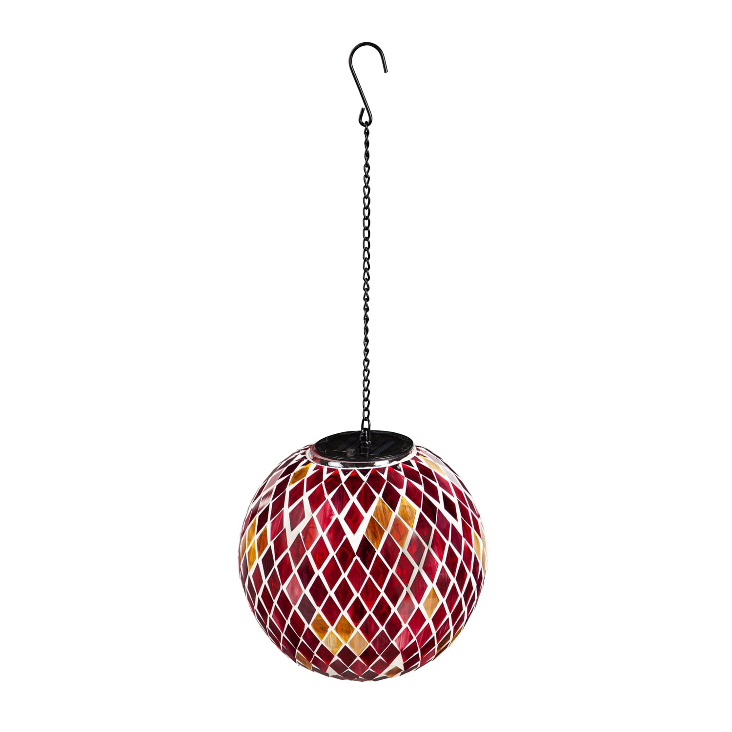 Evergreen 8" Outdoor Solar Hanging Mosaic Gazing Ball, Floral Brights ...