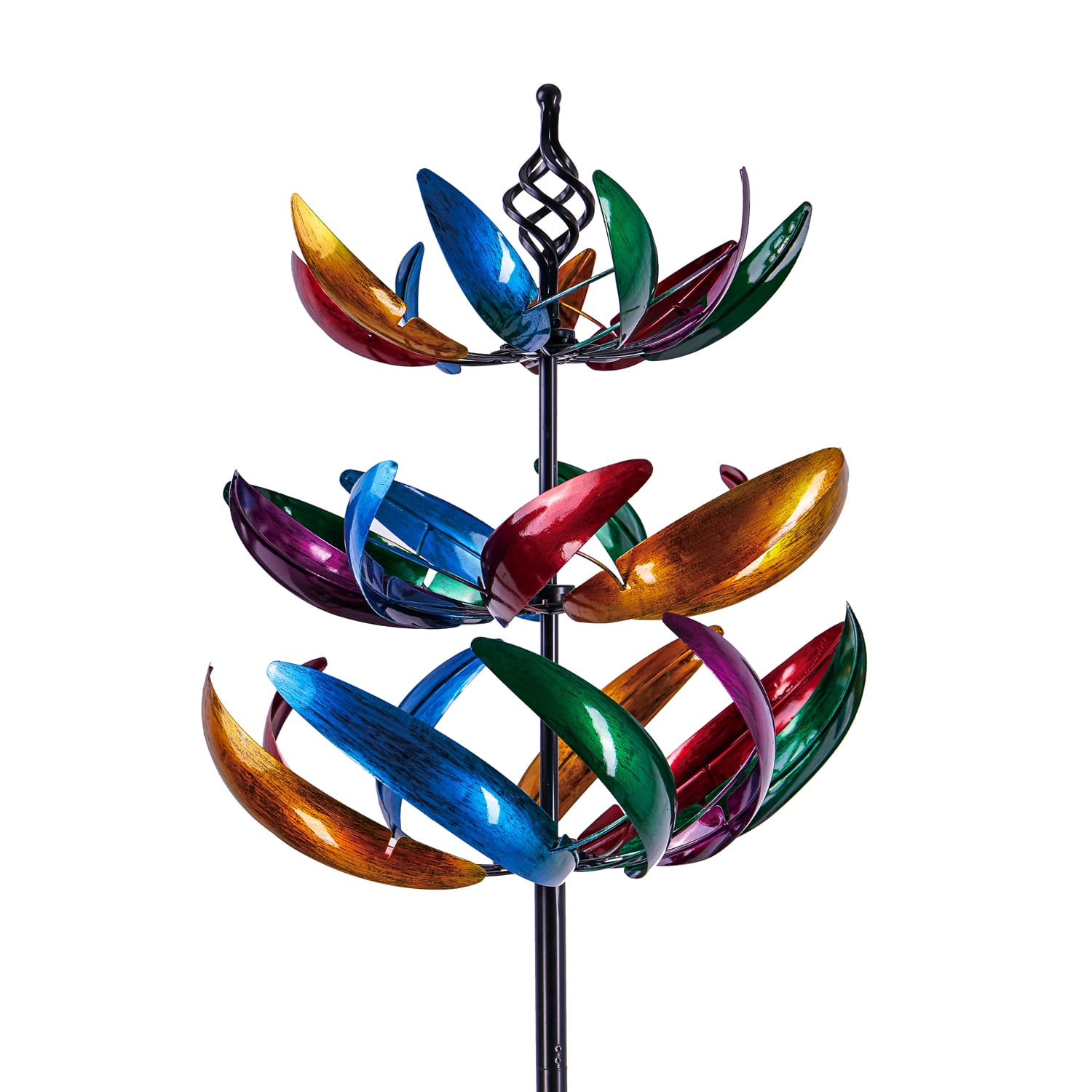 Evergreen 84"H Three Tiered Wind Spinner, Multi-Colored - Walmart.com