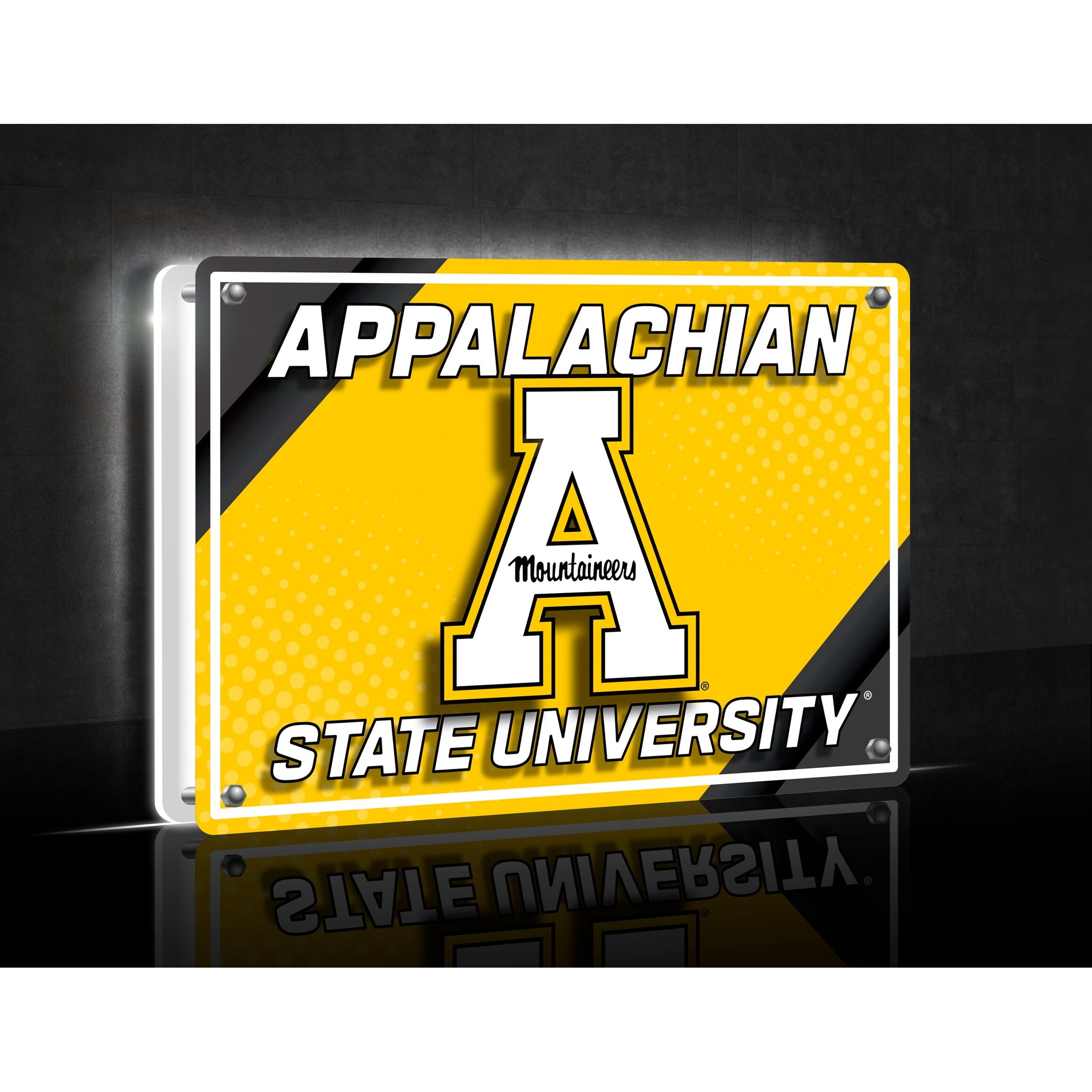 Evergreen Appalachian State University LED Lighted Sign Gold - Walmart.com
