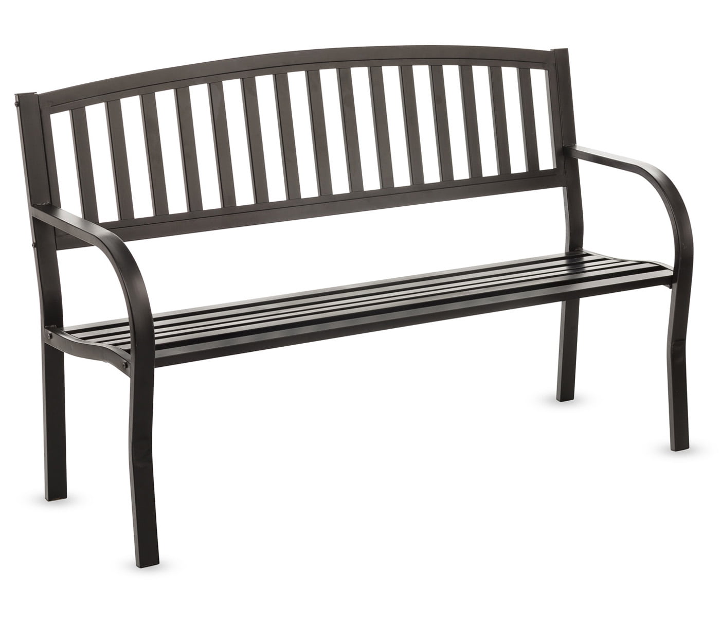 Evergreen Arched 50 in. Black Metal Outdoor Bench - 50x34x21 - Walmart.com