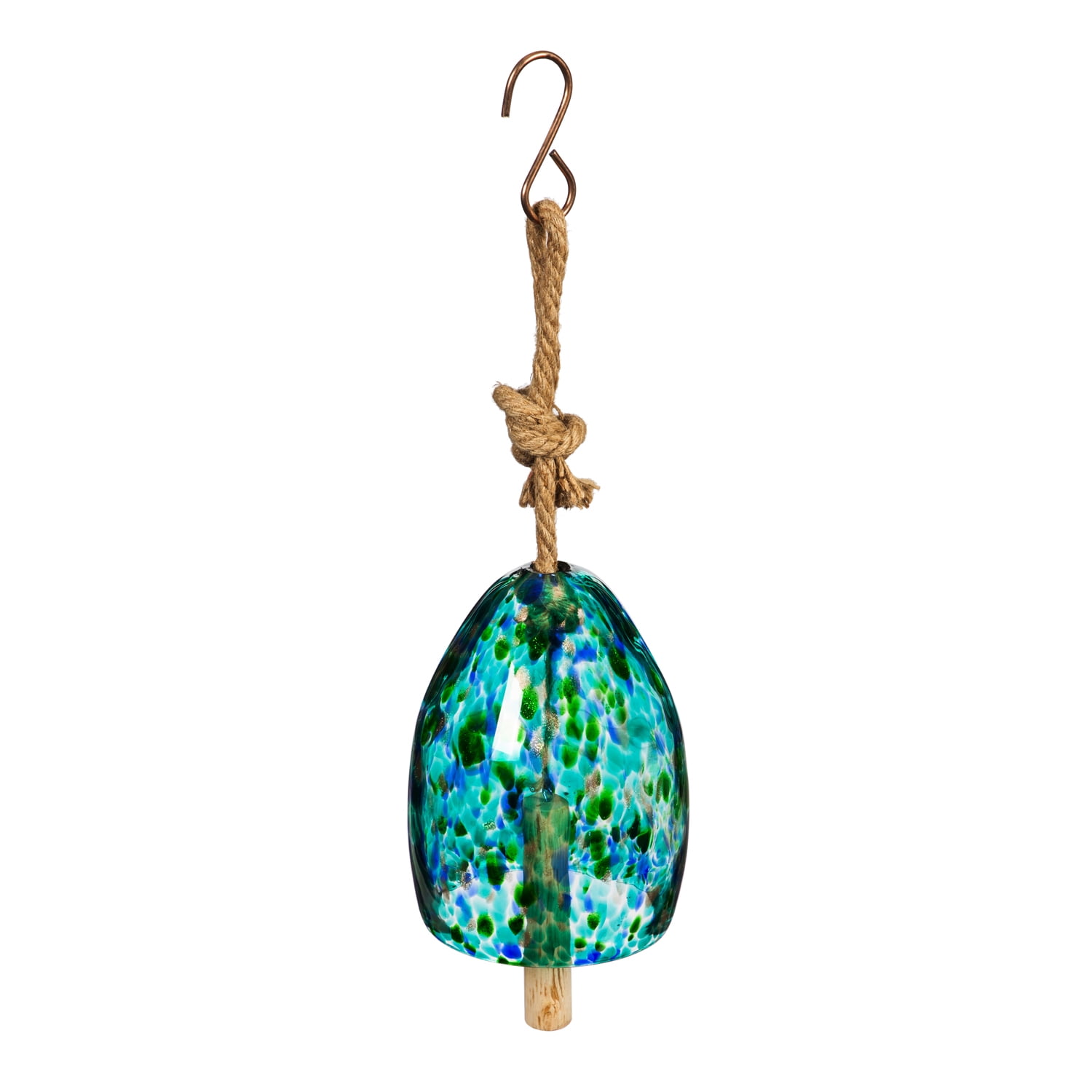 Evergreen Art Glass Speckle Turquoise Bell Chime - Walmart.com