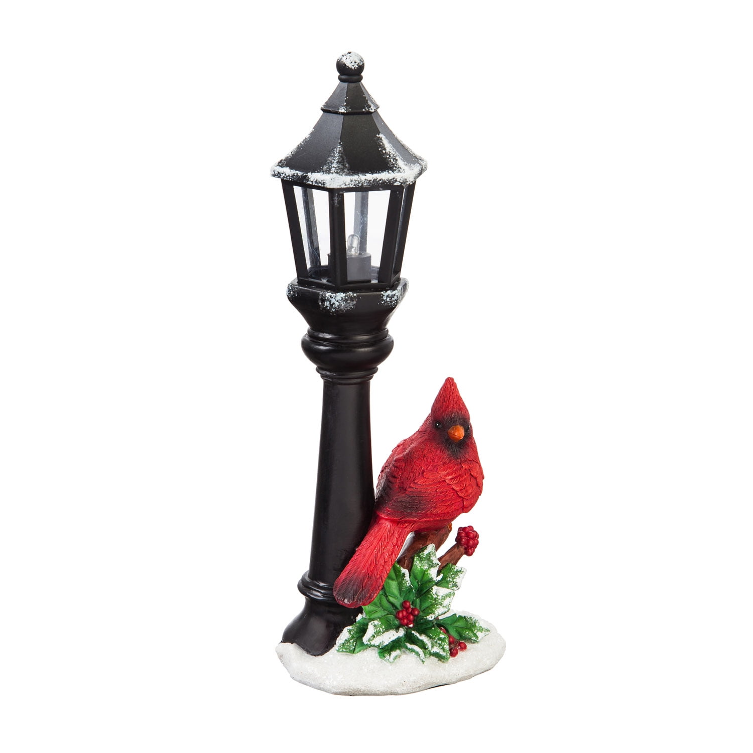 Evergreen Beautiful Christmas Cardinal Street Lamp LED Table Top Decor ...