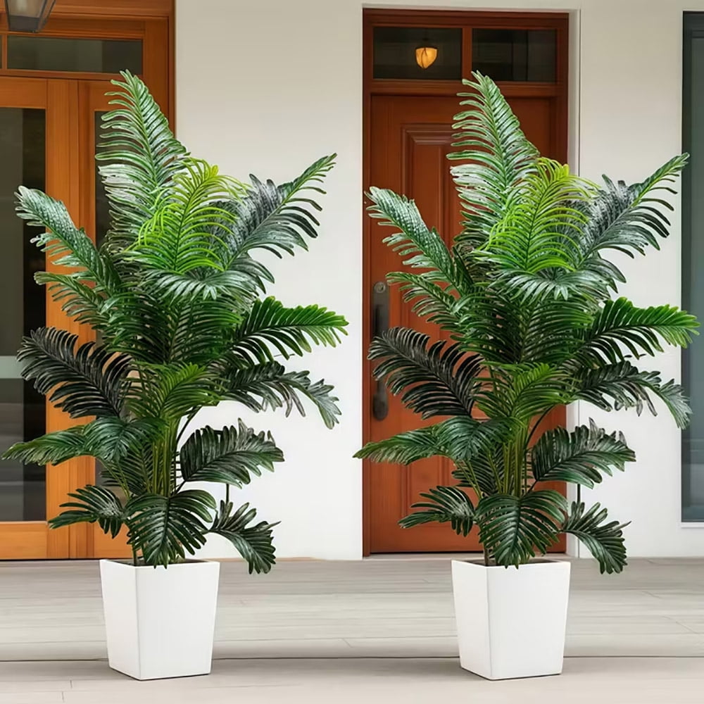 Evergreen Beauty Artificial Palm Trees Maintenance-Free Tropical Plants ...