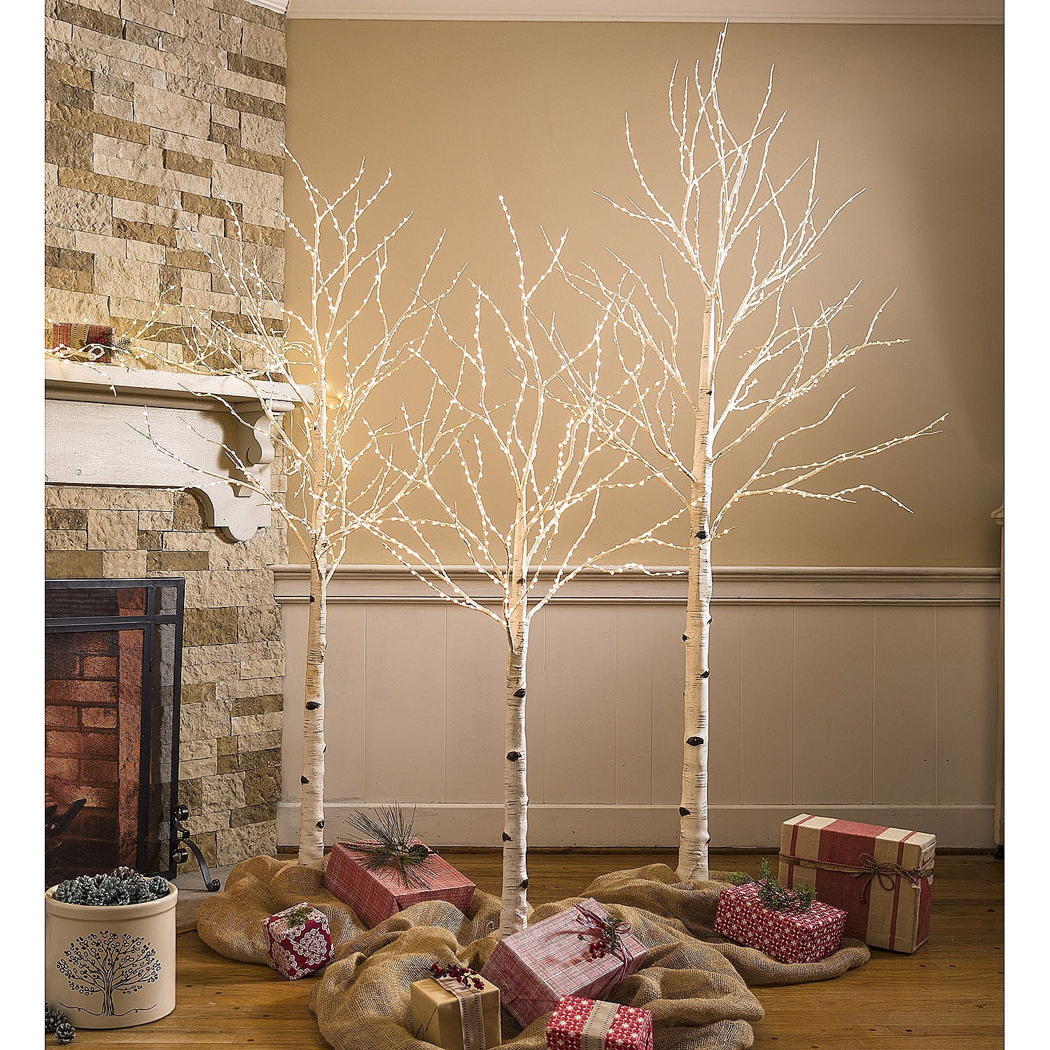 Evergreen Birch Tree with 400 Micro Lights, 5'H - Walmart.com