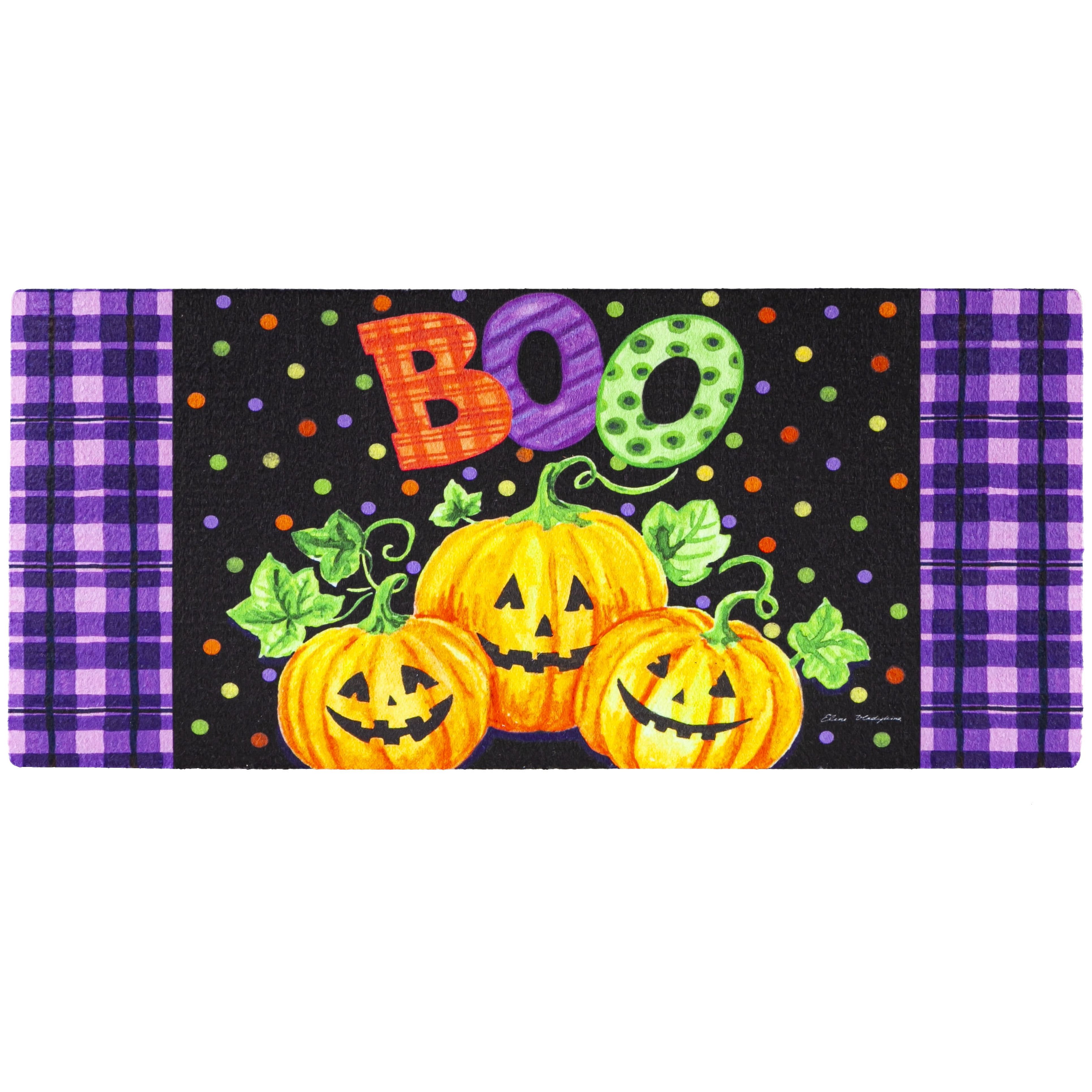 Evergreen Boo Jack-o-Lanterns Sassafras Indoor Outdoor Switch Doormat 1 ...