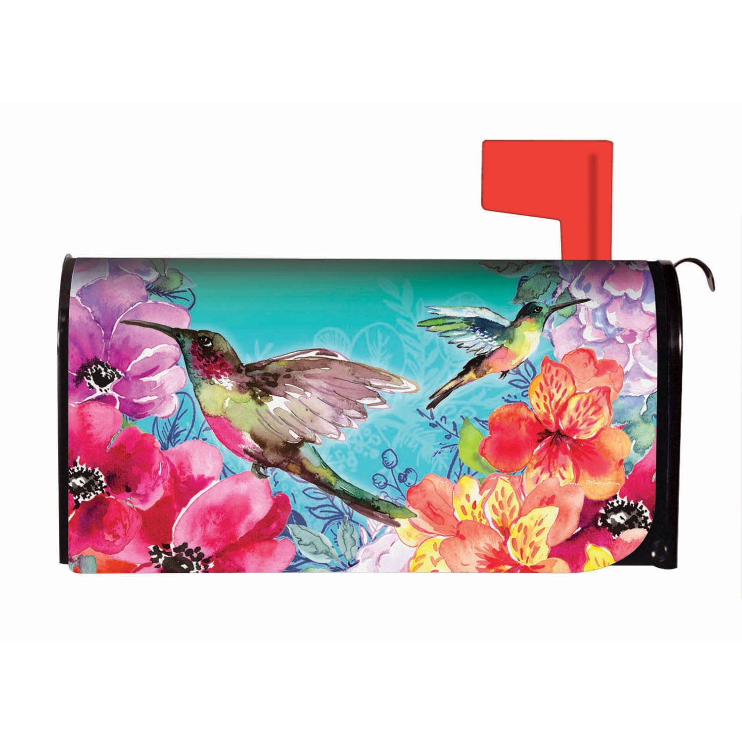 Evergreen Bright Flowers and Hummingbirds Mailbox Cover - Walmart.com