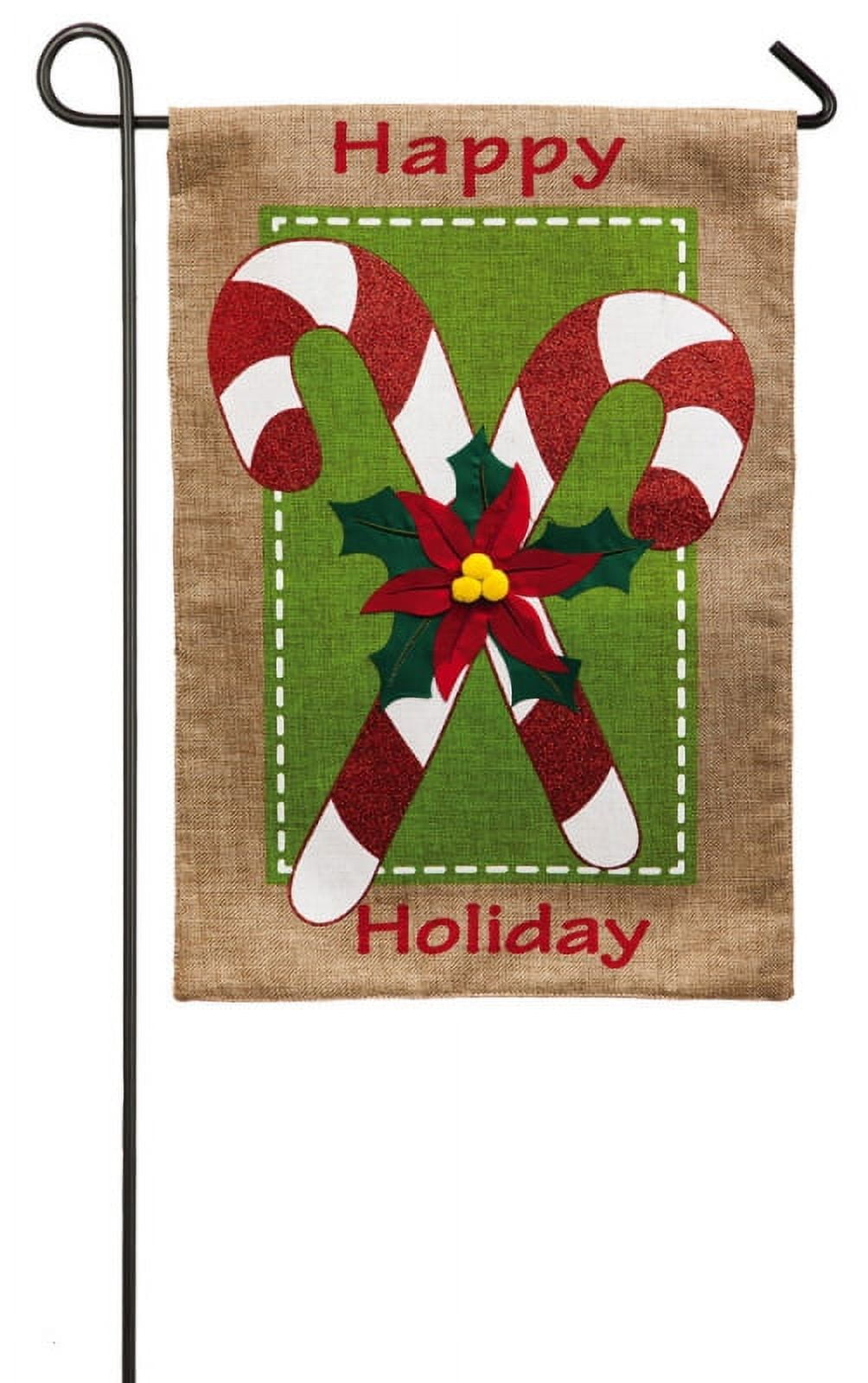 Evergreen Burlap Garden Flag - Candy Canes - Walmart.com