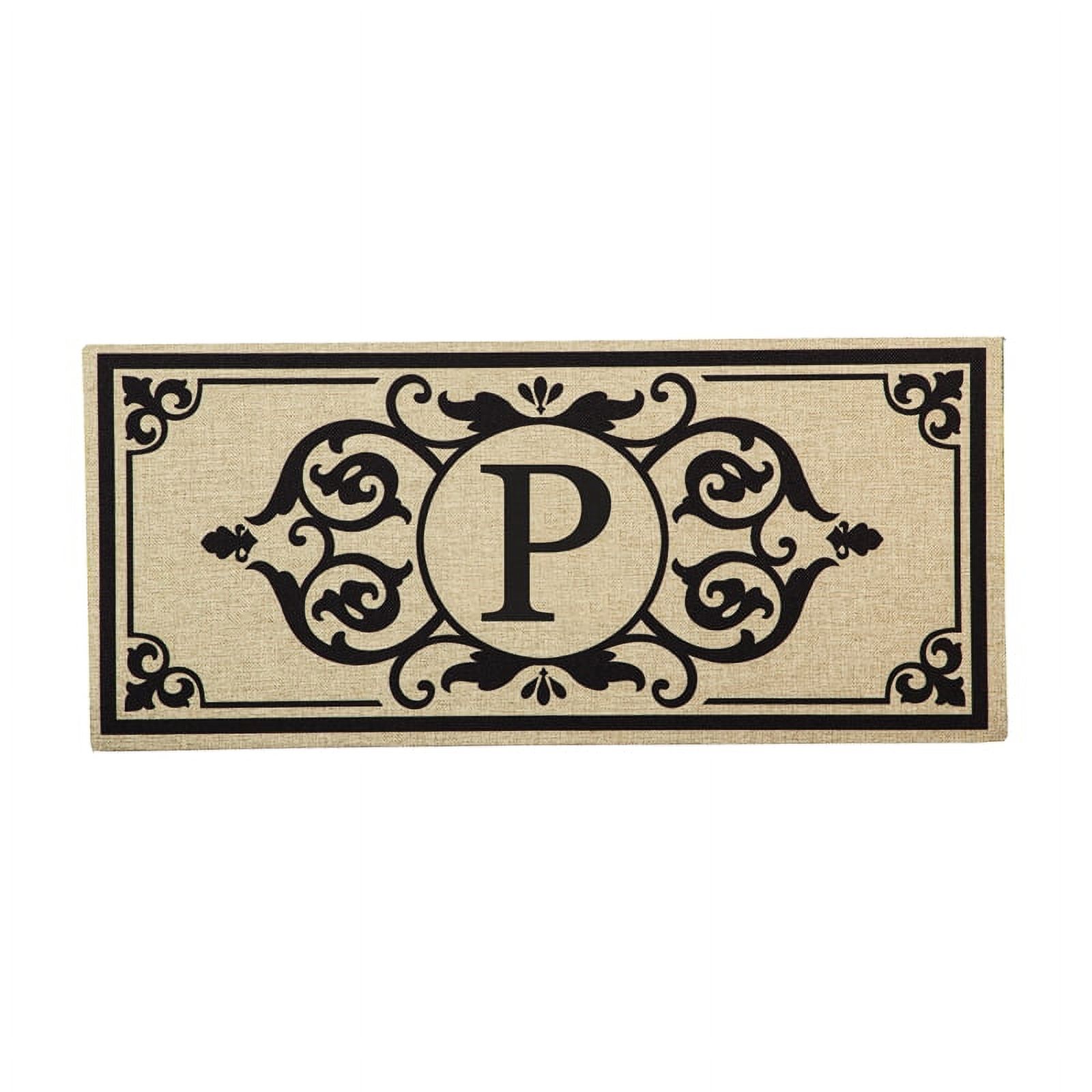 Evergreen Cambridge Chic Letter P Monogram Burlap Sassafras Indoor ...