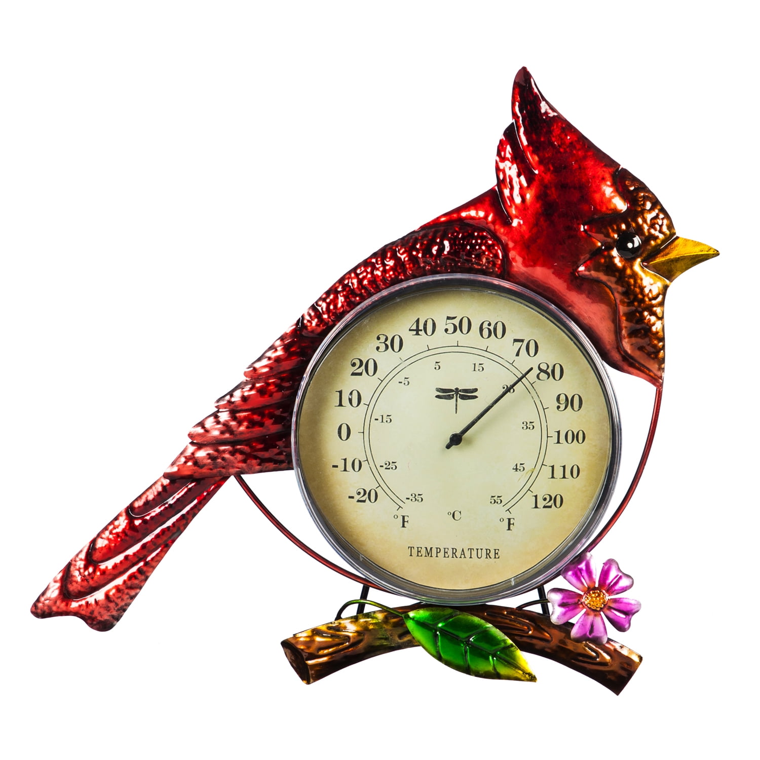 Evergreen Cardinal Wall Thermometer, 14.2''x 1.4'' x 15.9'' inches ...