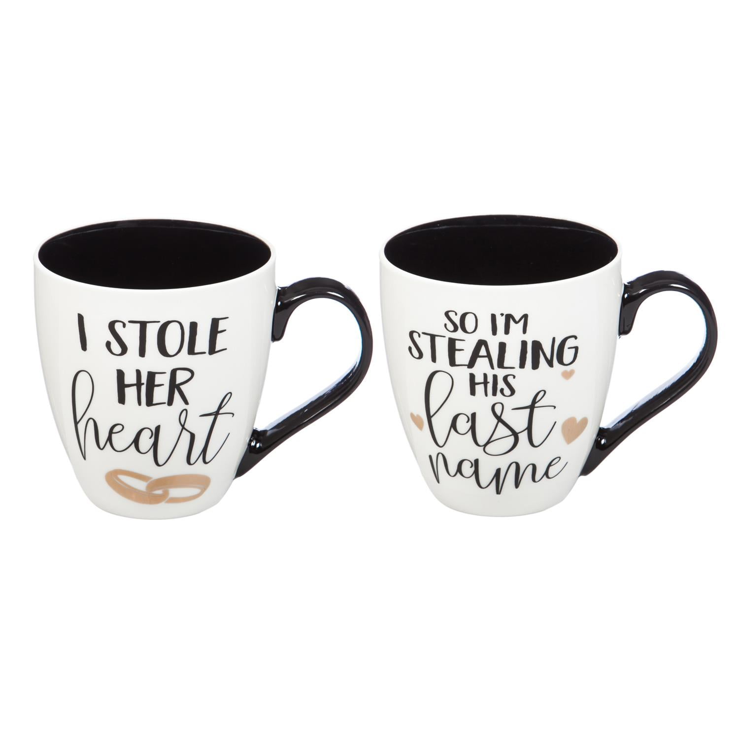 Evergreen Ceramic Cup O' Java, 18 OZ, Wedding Giftset of 2, 5.75'' x 4 ...