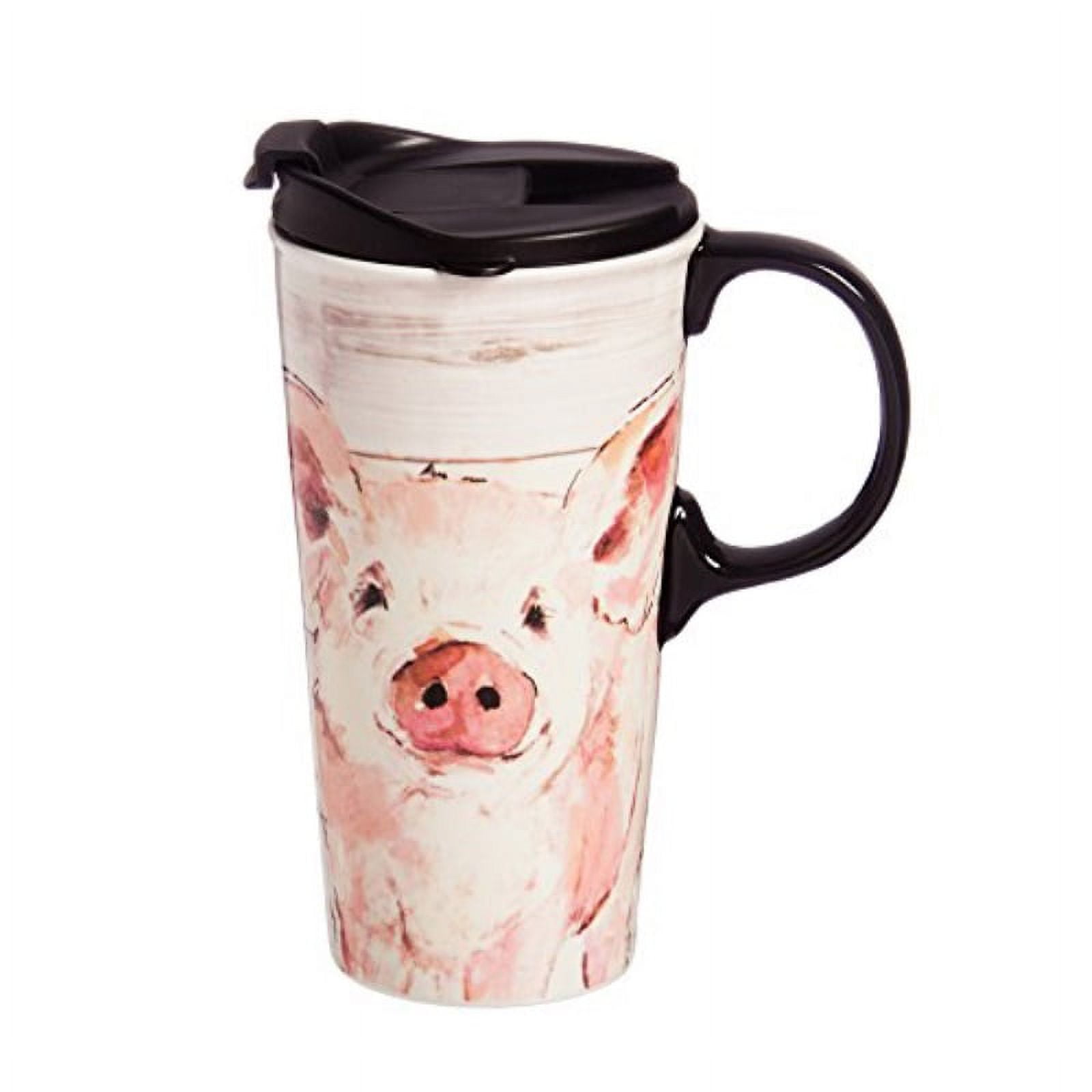 Evergreen Ceramic Perfect Cup w/Box, 17 oz., Pretty Pink Pig - Walmart.com