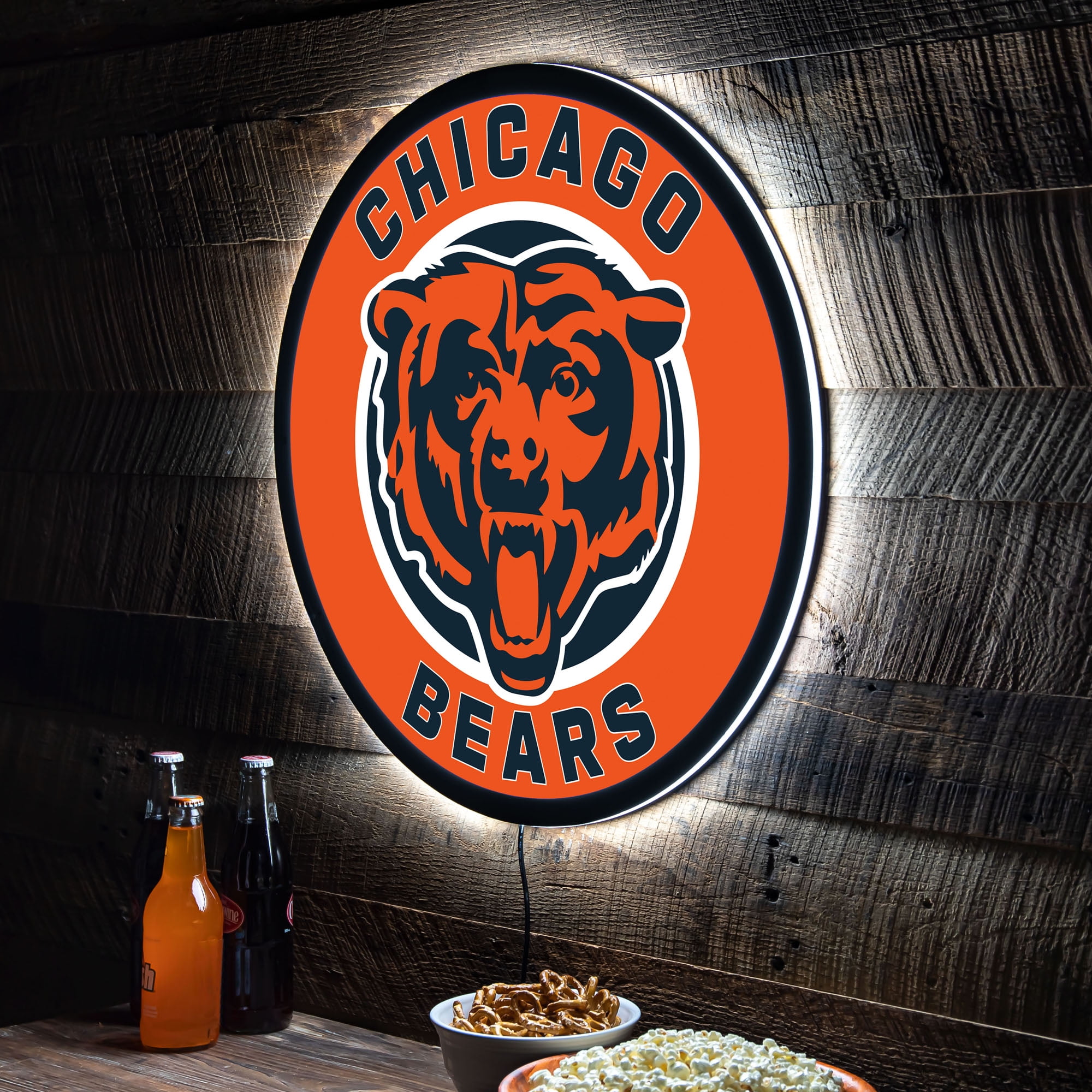 Chicago Bears LED XL Round Wall D-cor - Walmart.com
