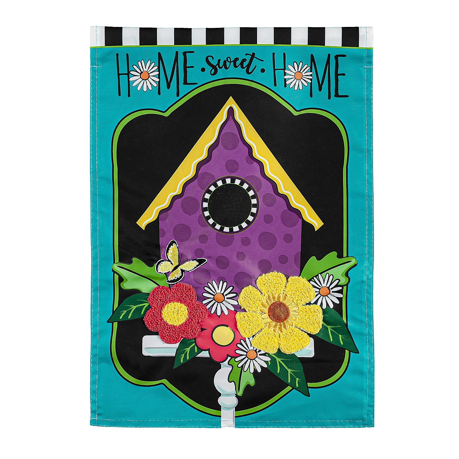 Evergreen Daisy Birdhouse Garden Applique Flag 12.5 x 18 Inches Indoor ...
