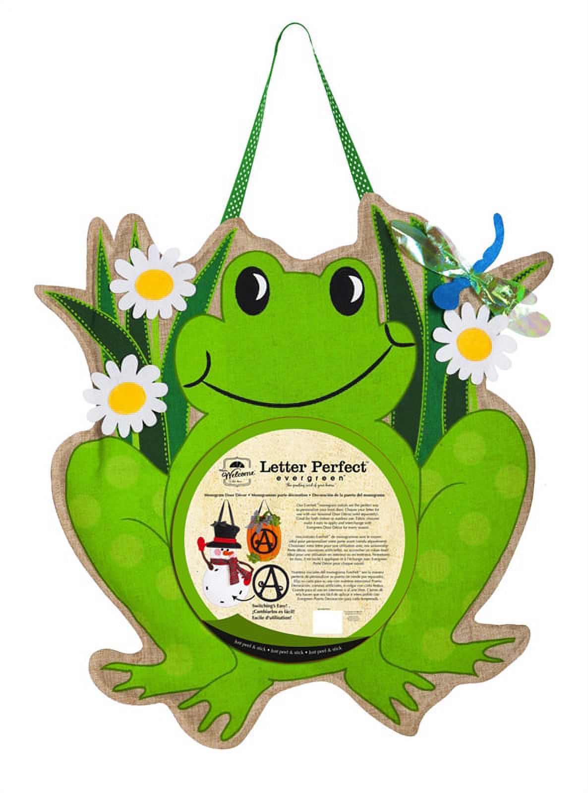 Evergreen Door Decor Frog Monogram Felt Door Decor, 21'' x 19'' inches ...