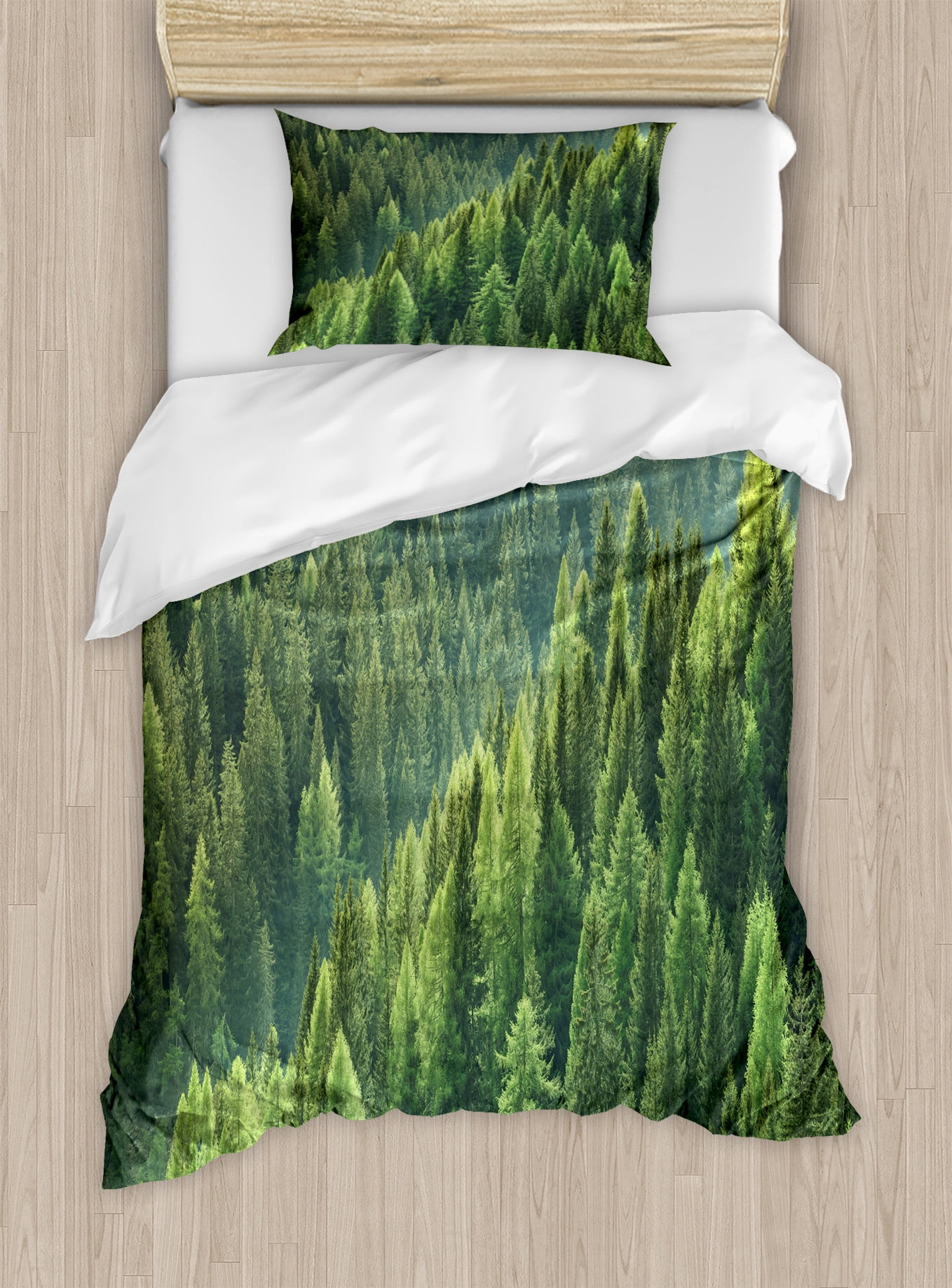 Evergreen Duvet Cover Set, Wilderness of a National Park Ecosystem ...