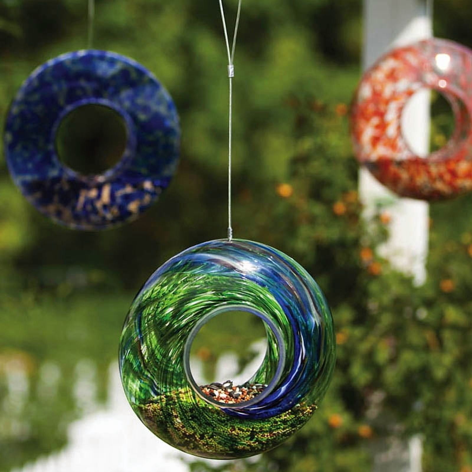 Glass circle feeder, swirl, three assorted colors - Walmart.com