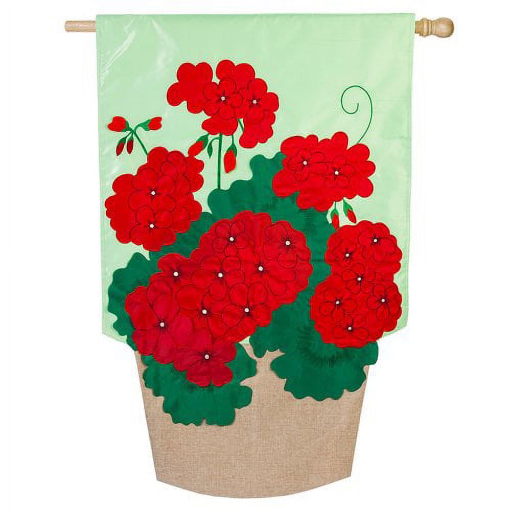 Evergreen Flag & Garden Geranium Basket 2-Sided Polyester 1'10'' x 1'1 ...