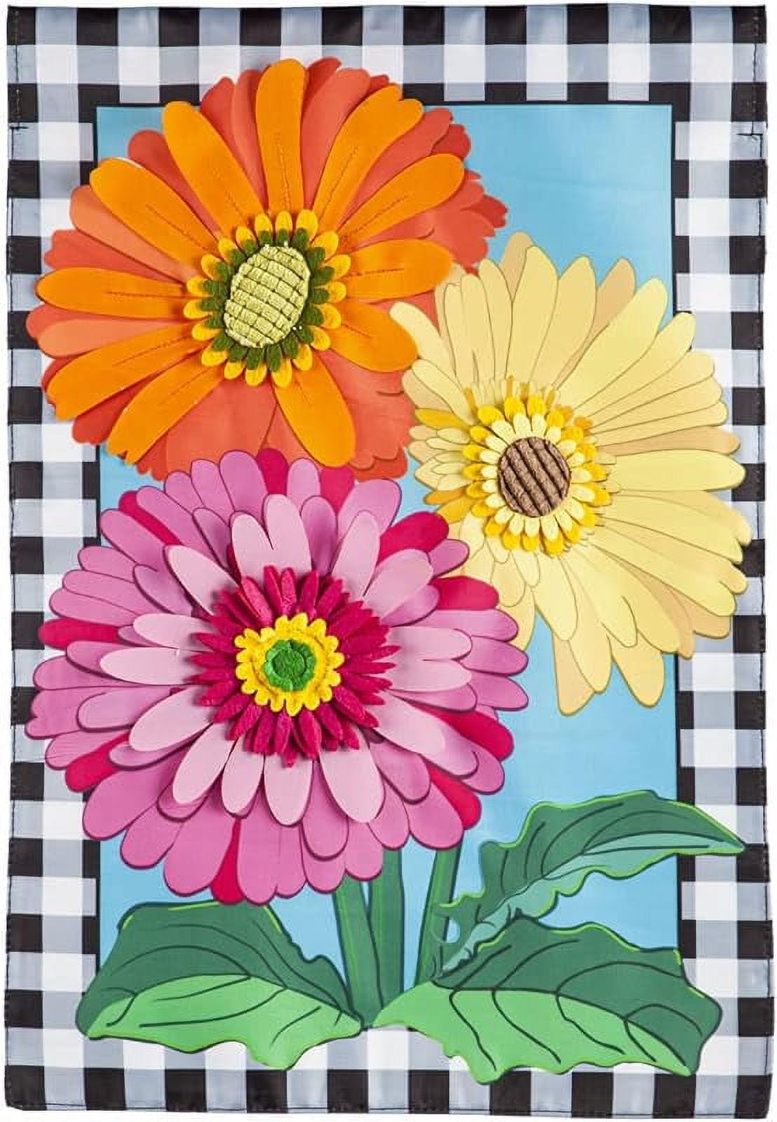 Evergreen Flag Gerbera Daisy Trio Garden Applique Flag | Spring Floral ...