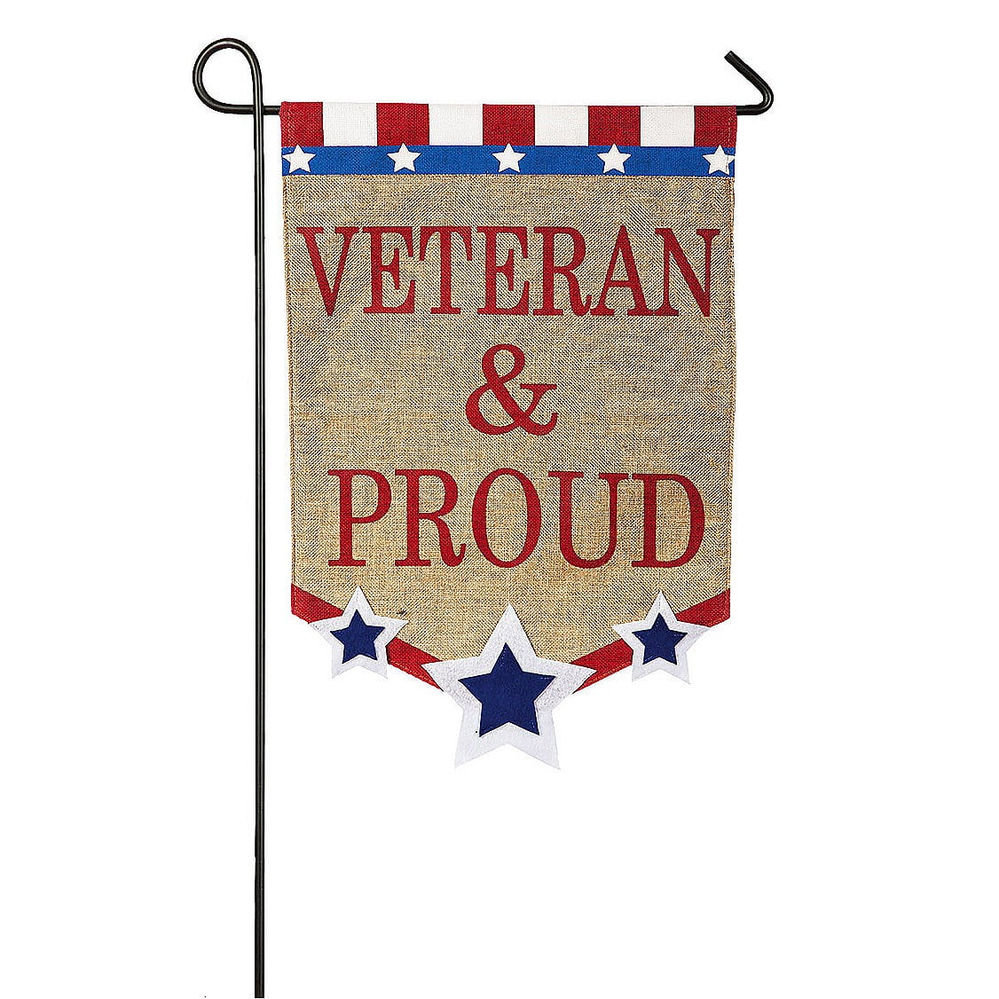 Evergreen Flag Veteran & Proud Garden Burlap Flag - Walmart.com