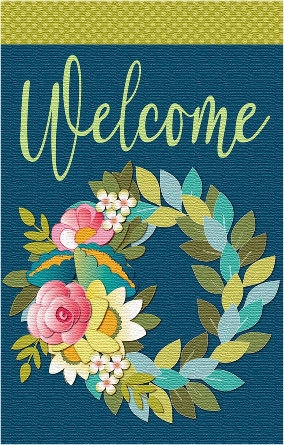 Evergreen Flag Welcome Spring Floral Wreath House Size Flag - Walmart.com