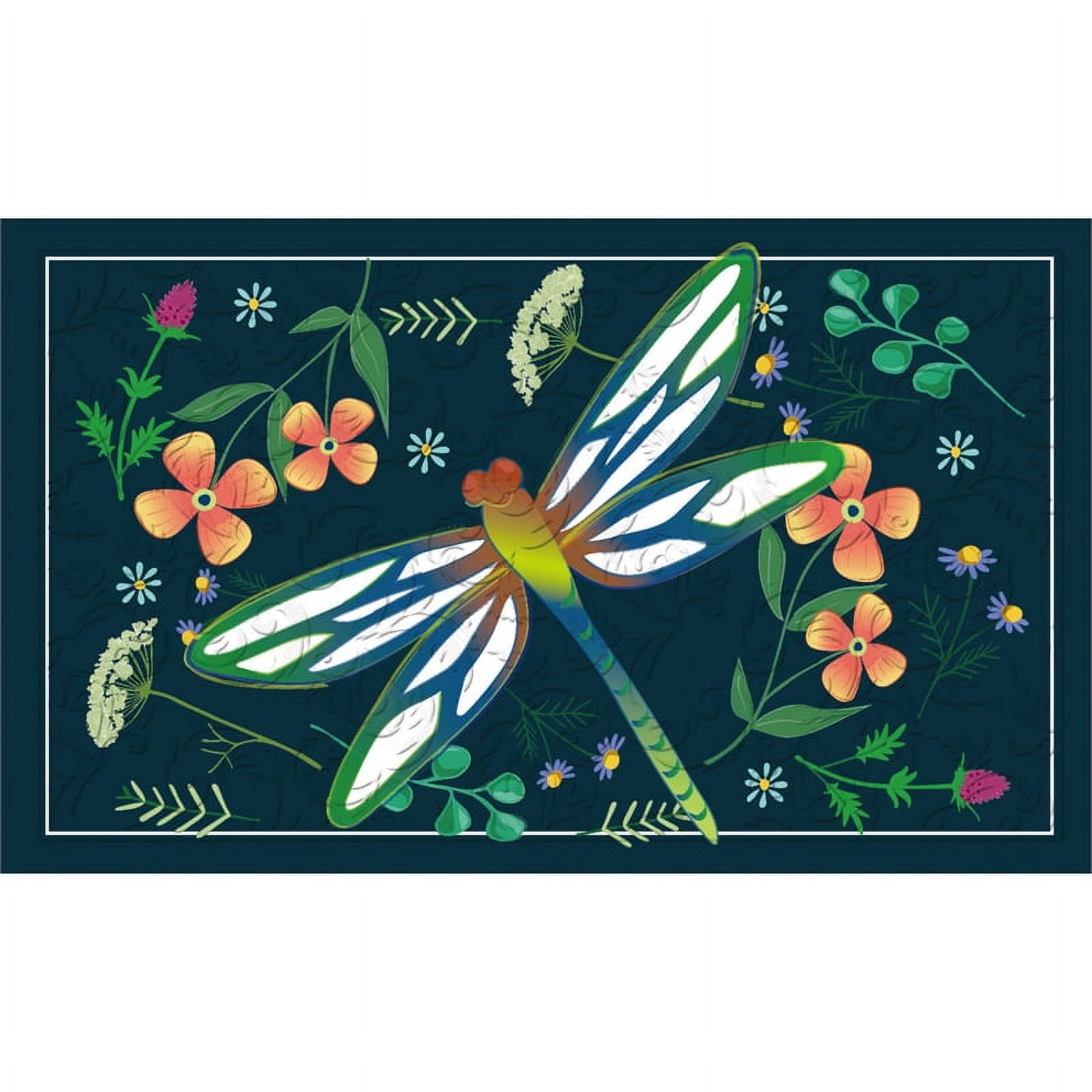 Evergreen Floor Mat Dragonfly Garden Embossed Floor Mat, 30'' x 18 ...