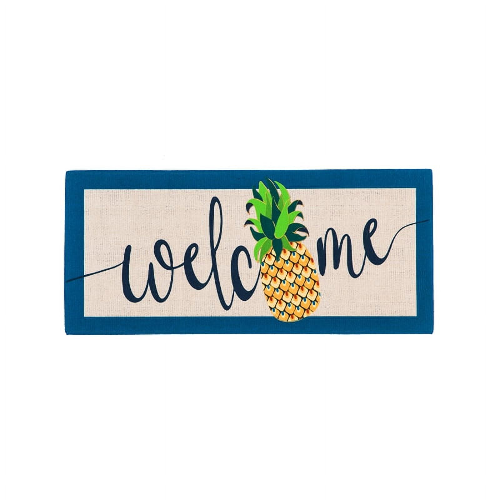 Evergreen Floor Mat Pineapple Welcome Sassafras Switch Mat, 22'' x 10 ...