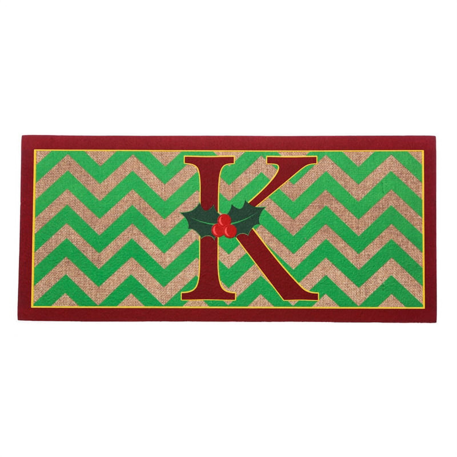 Evergreen Floor Mat Sassafras Switch Mat Holly Monogram K, 22'' x 10 ...