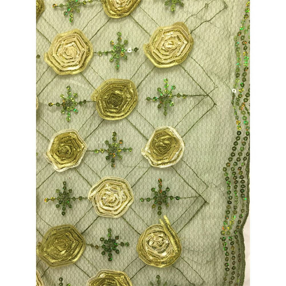 Evergreen Floral Organza Mesh, Fabric By the Yard - Walmart.com