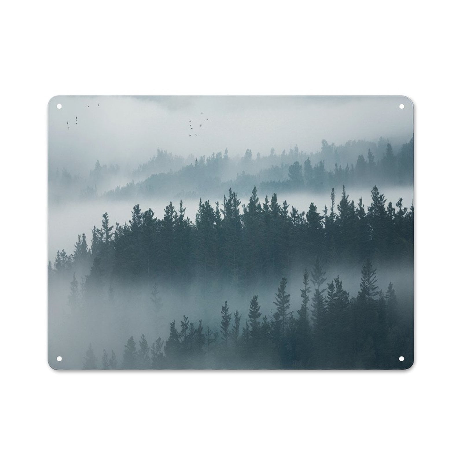 Evergreen Forest in Misty Clouds 2 Metal Tin Sign - Durable Aluminum ...