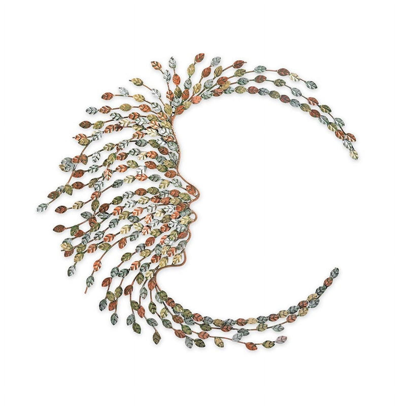 Evergreen Handcrafted Metal Multi-Colored Willow Branch Moon Face Wall ...