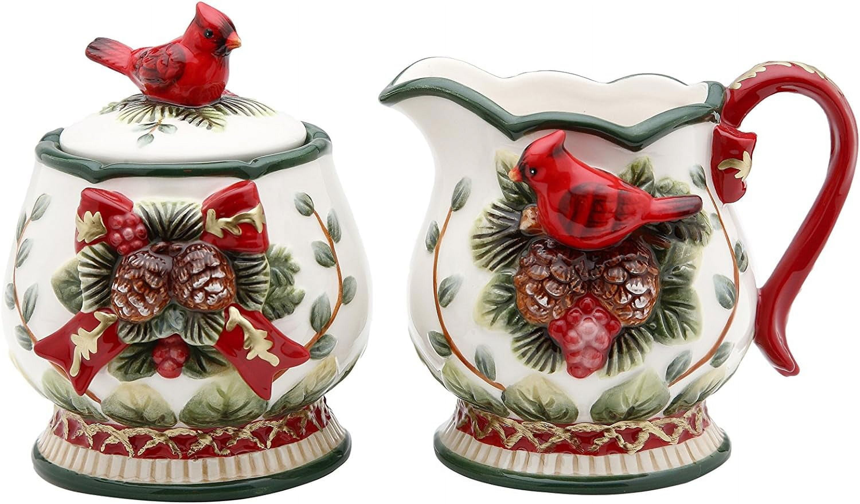 Evergreen Holiday Cardinal Sugar & Creamer Set - Walmart.com