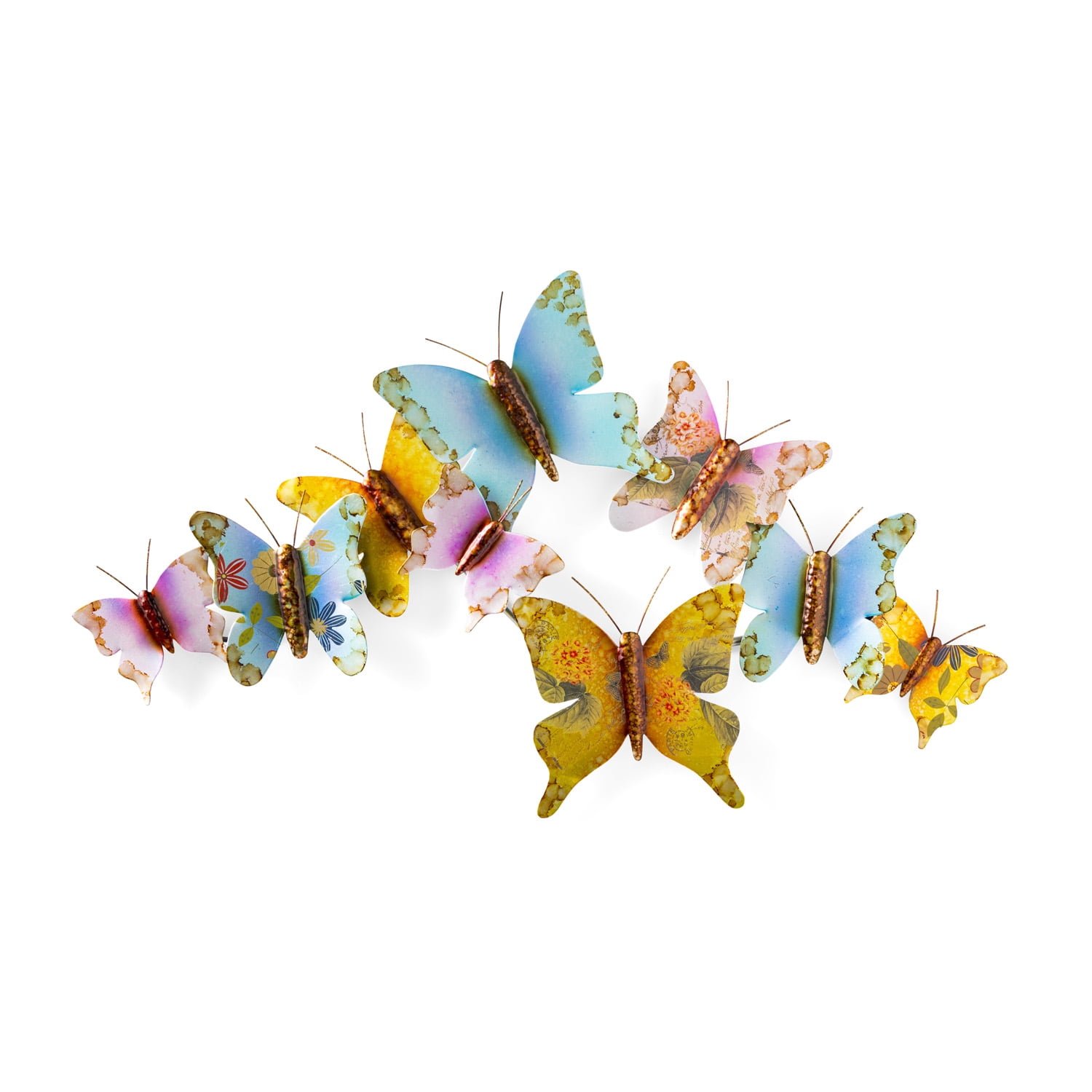 Evergreen Indoor/Outdoor 3D Painted Metal Butterfly Wall Art - Walmart.com