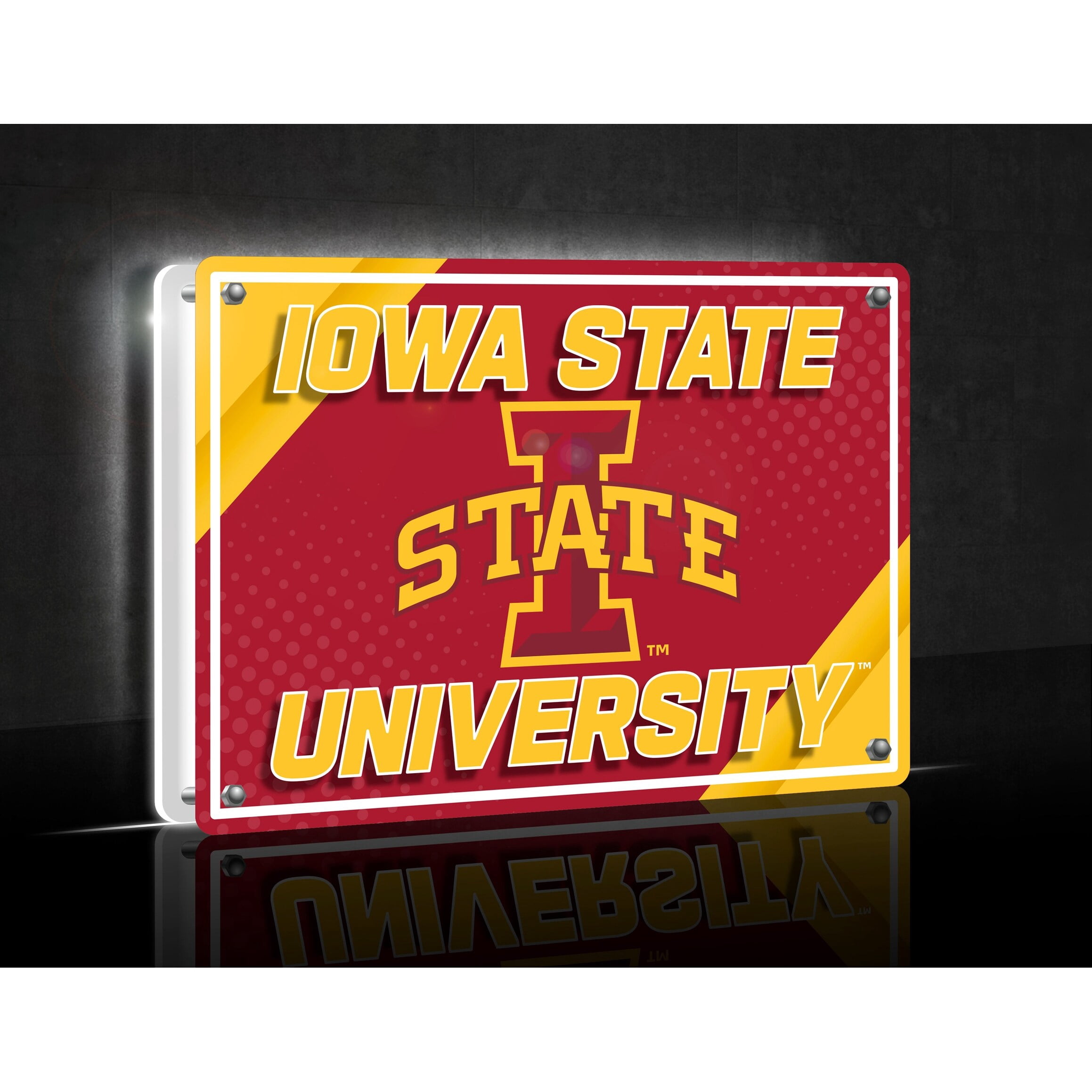 Evergreen Iowa State University LED Lighted Sign Yellow - Walmart.com