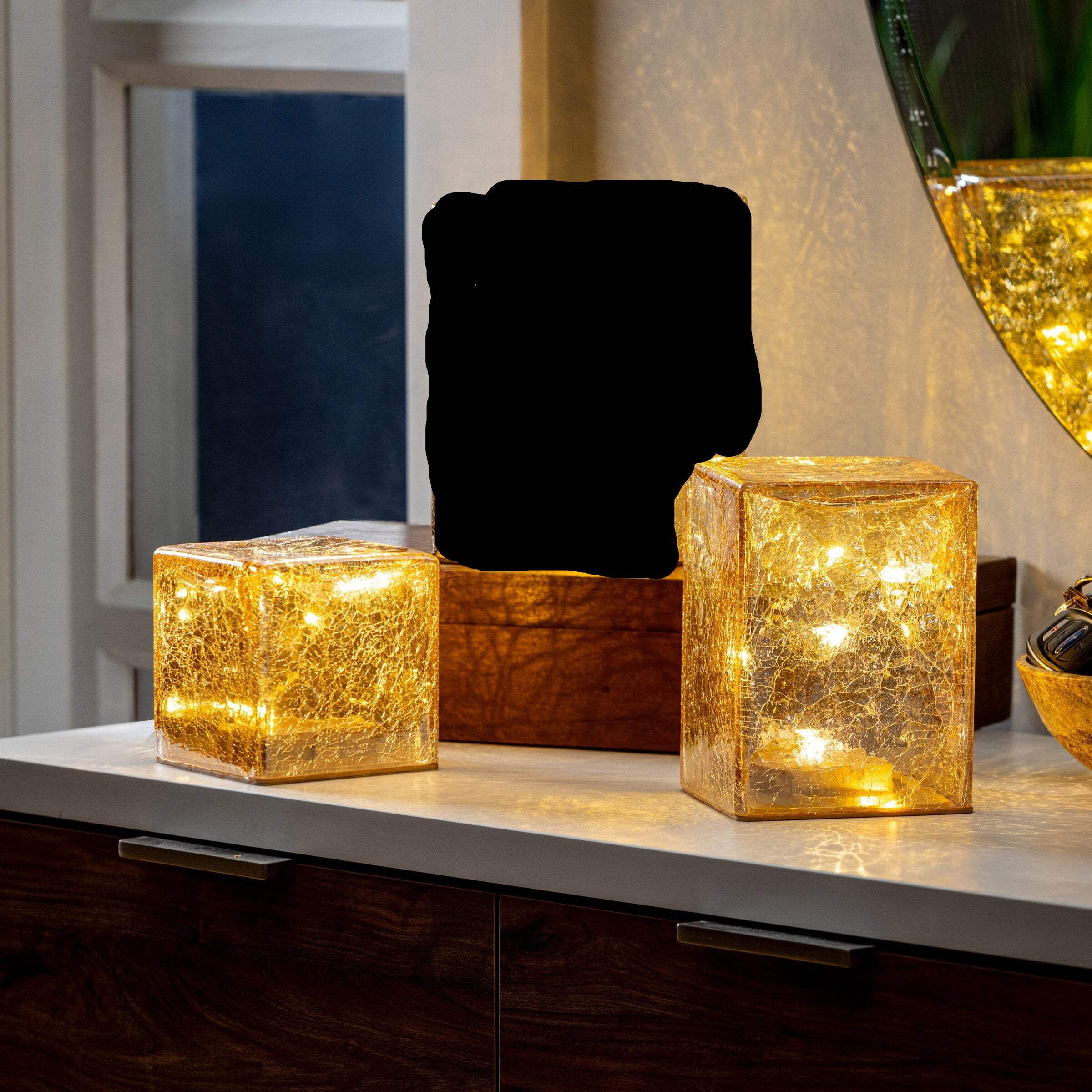 Evergreen LED Glass Cube Towers, Set of 3 - Walmart.com