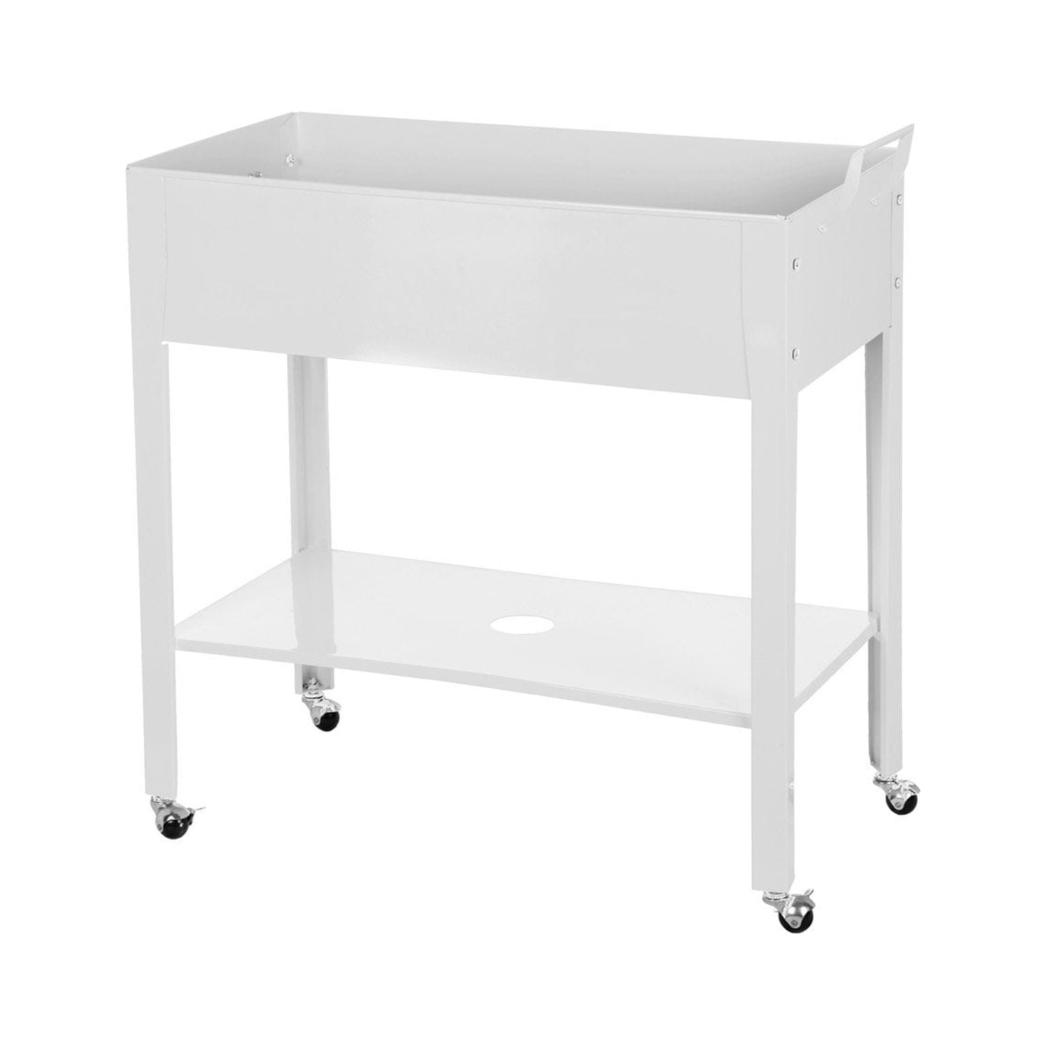 Walmart White Metal Grow Table with Handle for Garden and Outdoor ...