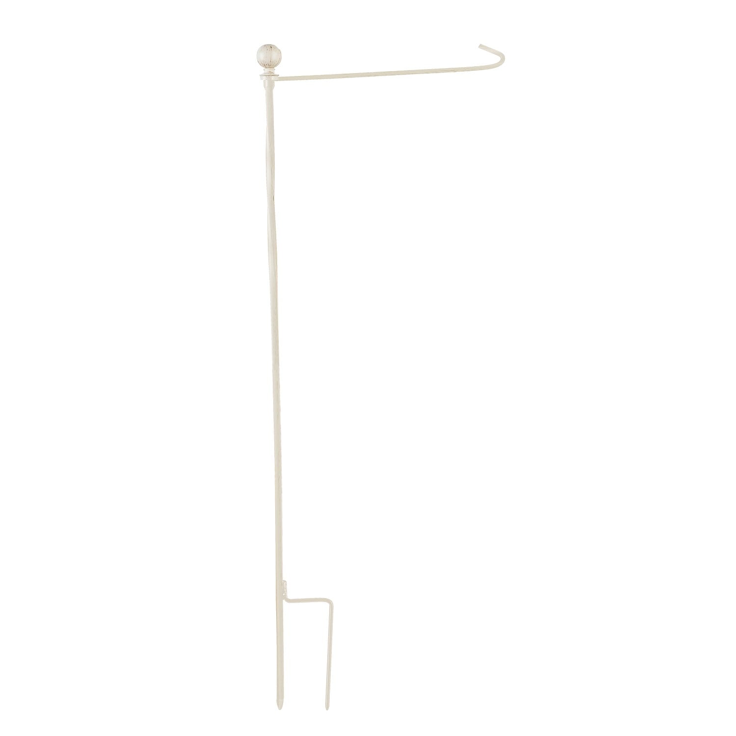 Evergreen Metal Twist Garden Flag Stand, Brushed Ivory Finish, 42'' x ...
